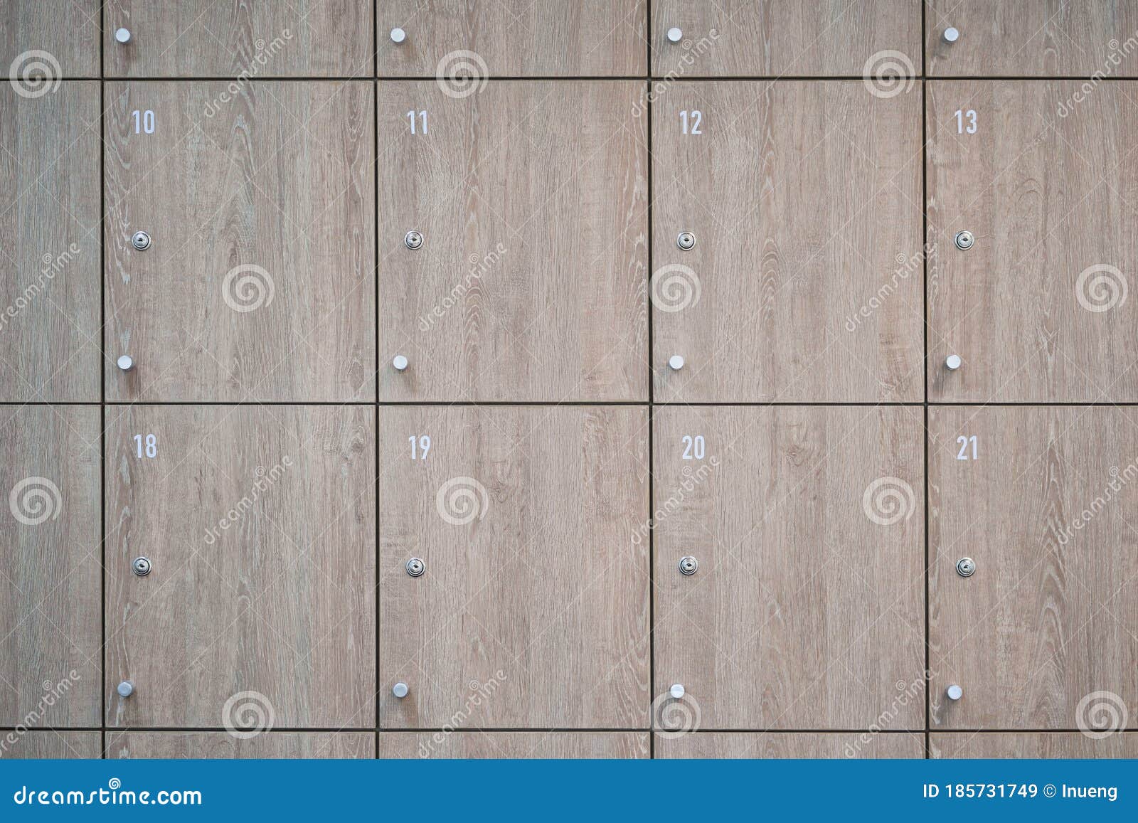 Wooden Lockers in Locker Room at Office. Stock Image - Image of service ...
