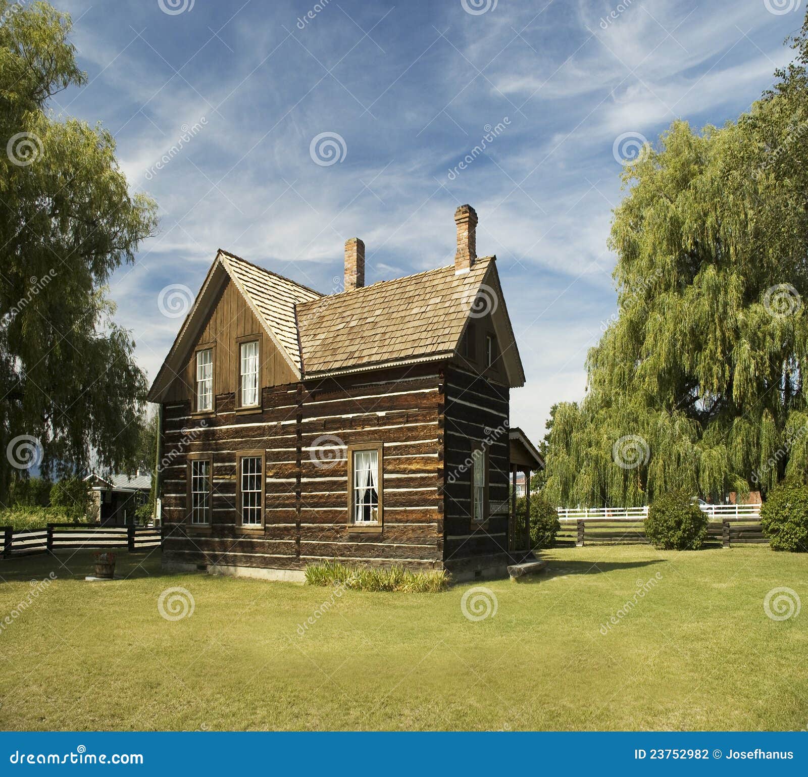 Wooden log cottage stock photo. Image of ancient, grass - 23752982