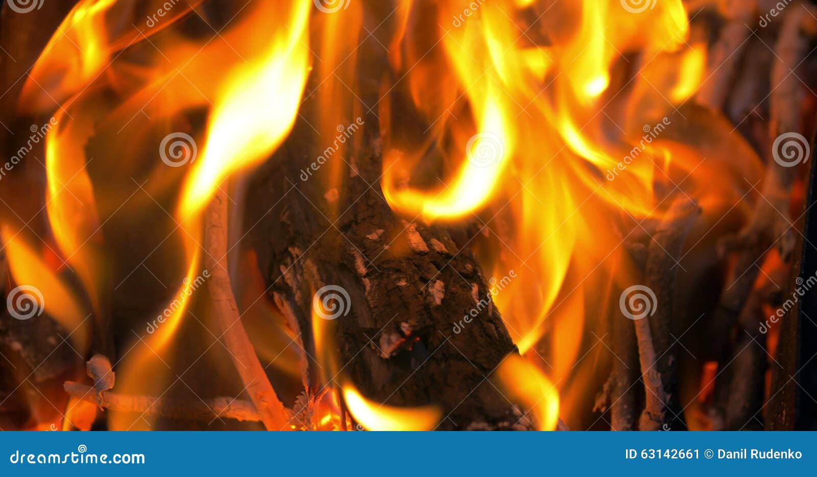 Wooden Log on Fire stock video. Video of danger, wooden - 63142661