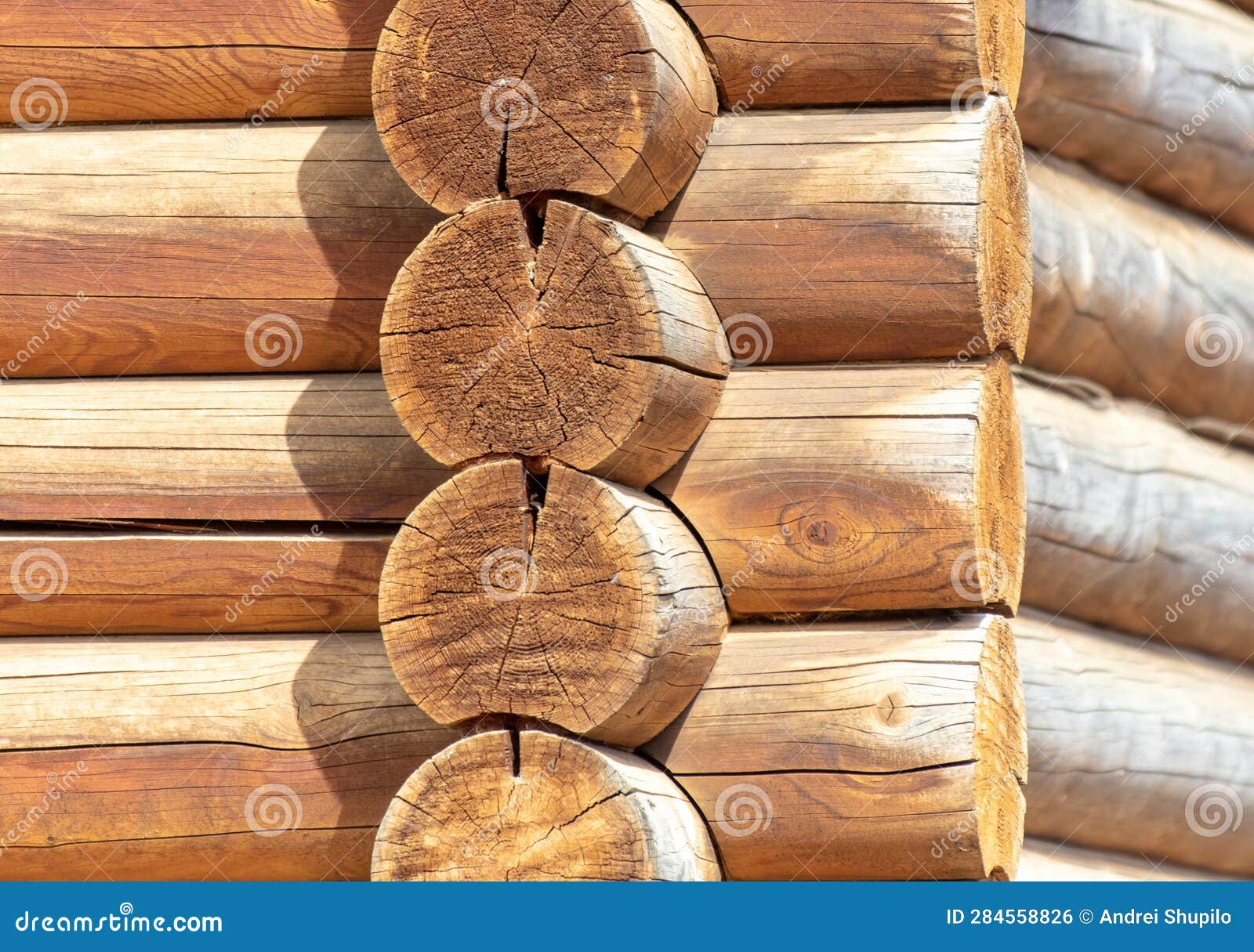 Wooden Log House Wall Made of Logs. Log House Background Stock Photo ...