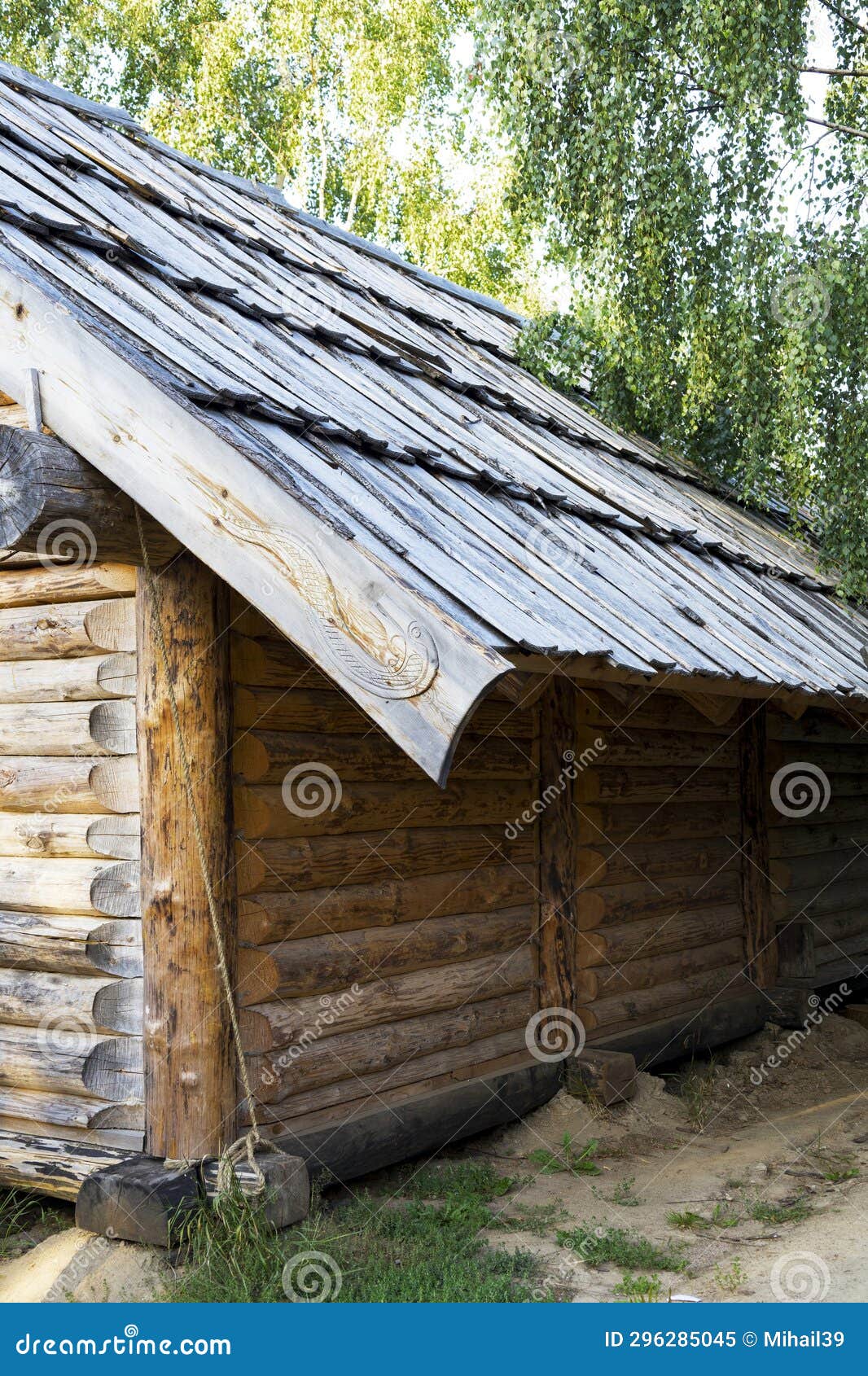 Wooden Log House Wall Made of Logs. Log House Background. Stock Image ...