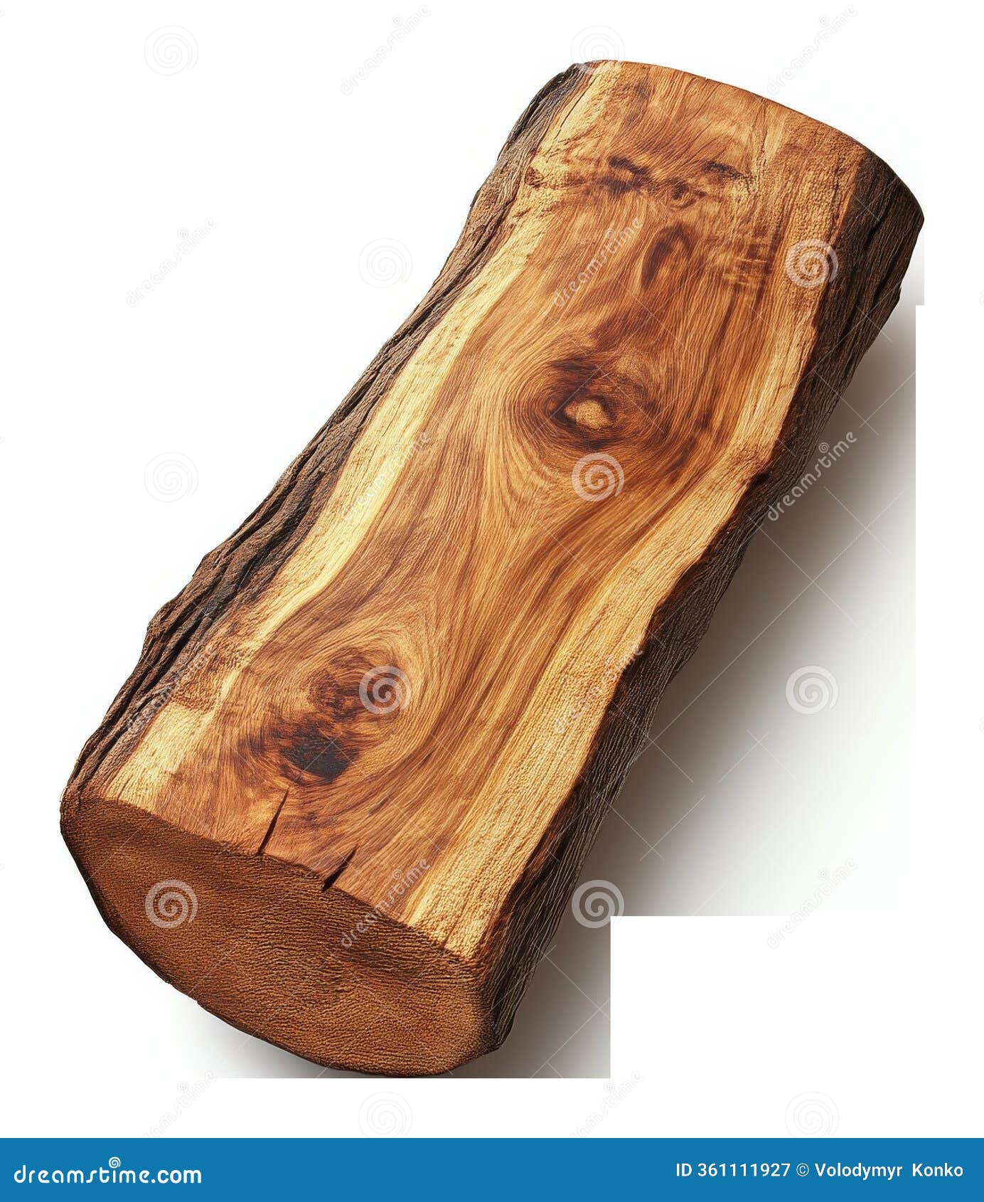 Wooden Log with Visible Grain Pattern on Transparent Background ...