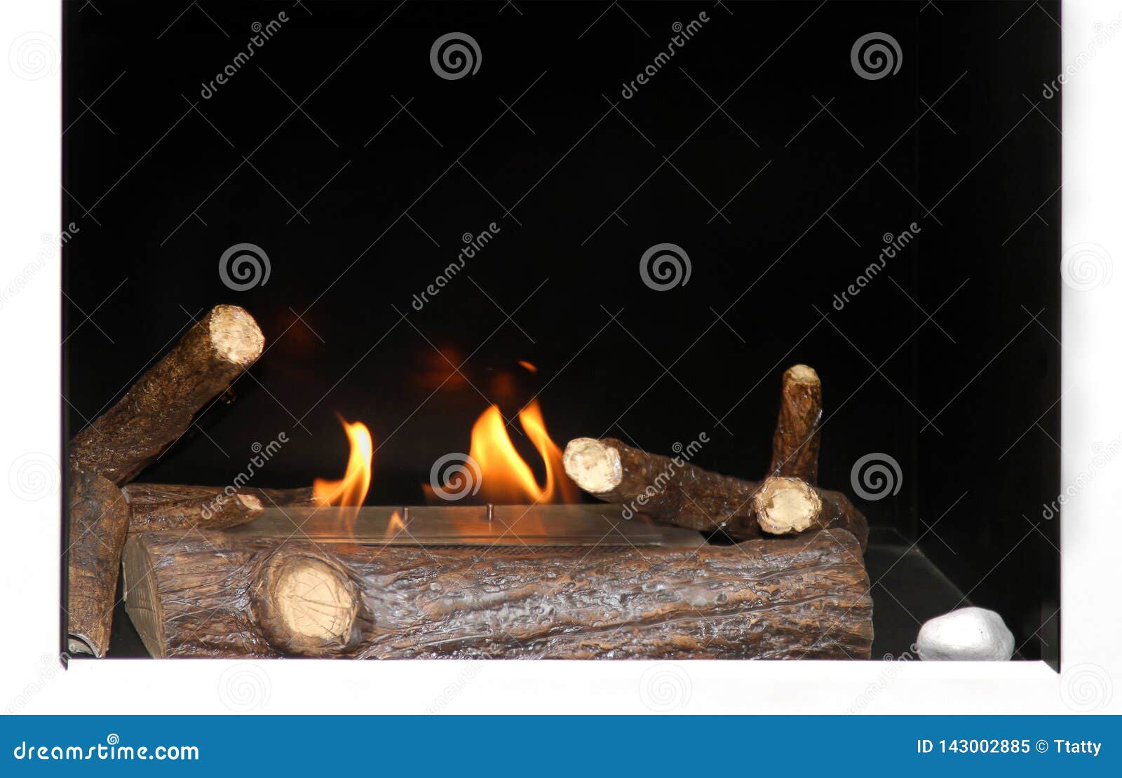 Wooden Logs Burning Inside Fireplace Stock Image - Image of fire ...