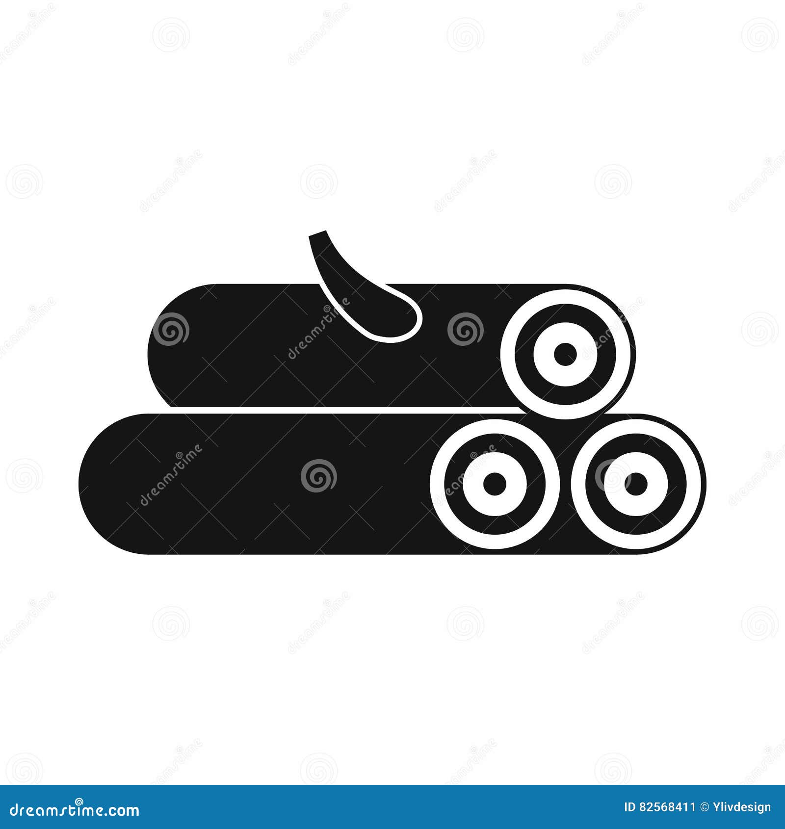 Wooden Logs Icon, Simple Style Stock Vector - Illustration of rough ...