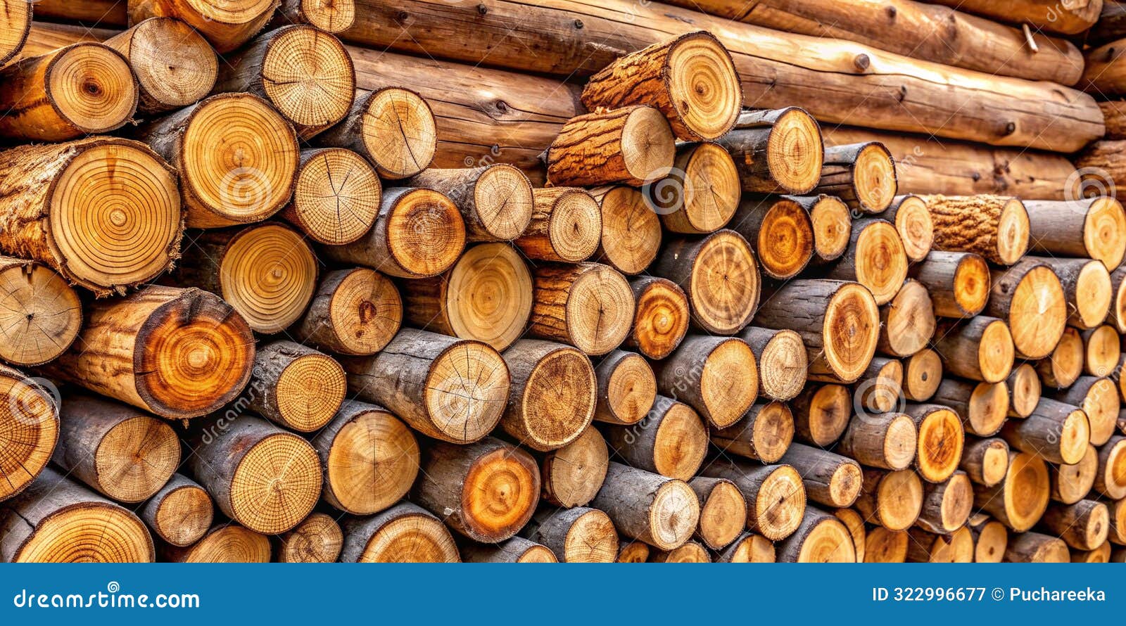 Wooden Logs with Natural Wood Grain Pattern and Knots AI-Generated ...