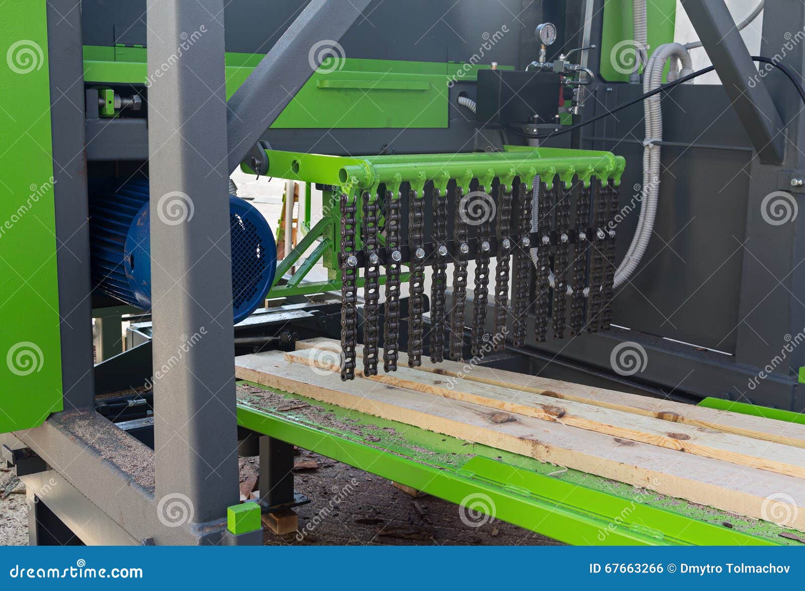 Wooden Logs during Processing at Woodworking Machines Stock Photo ...