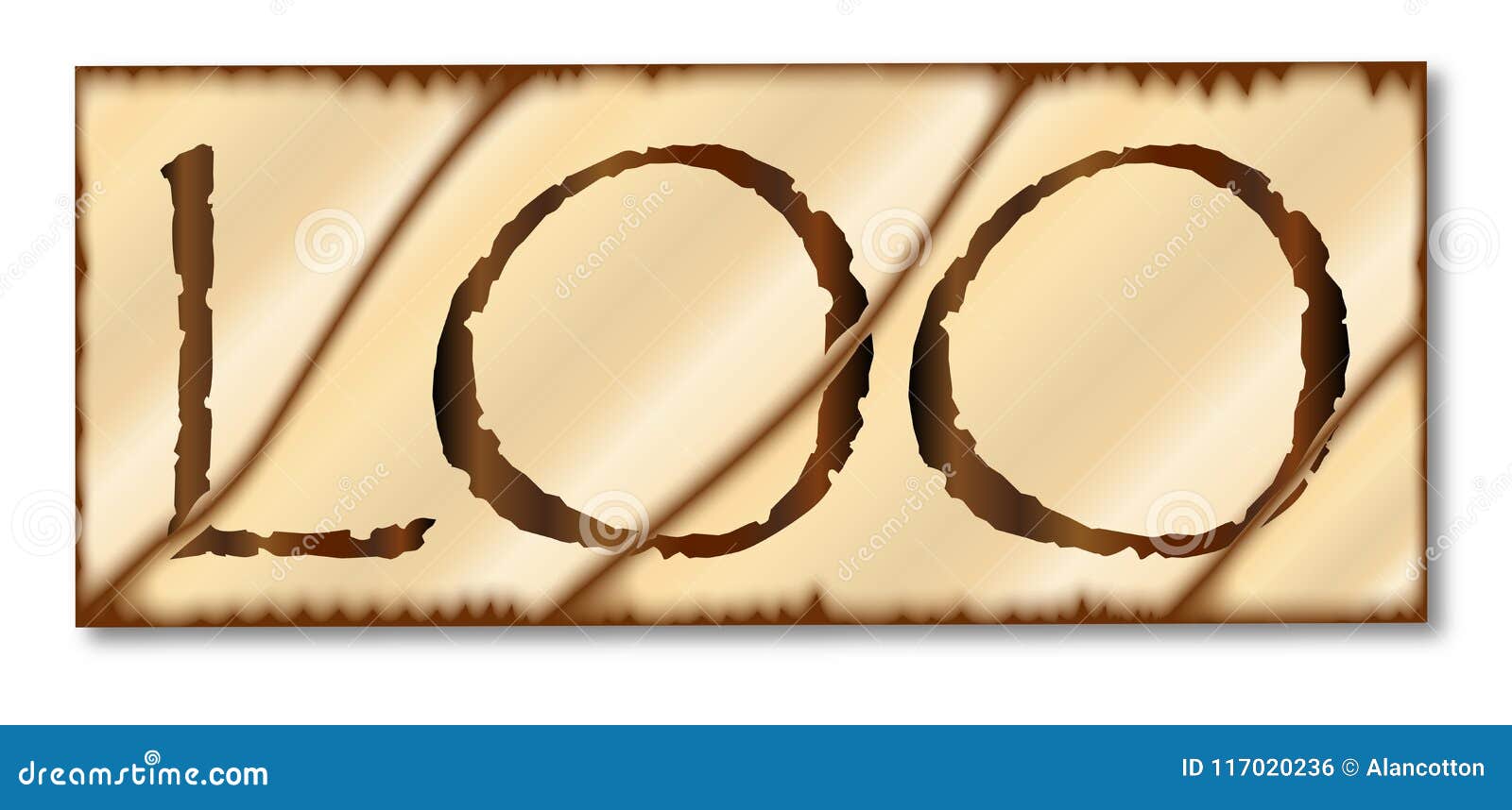 Wooden Loo Sign on a White Background Stock Vector - Illustration of ...