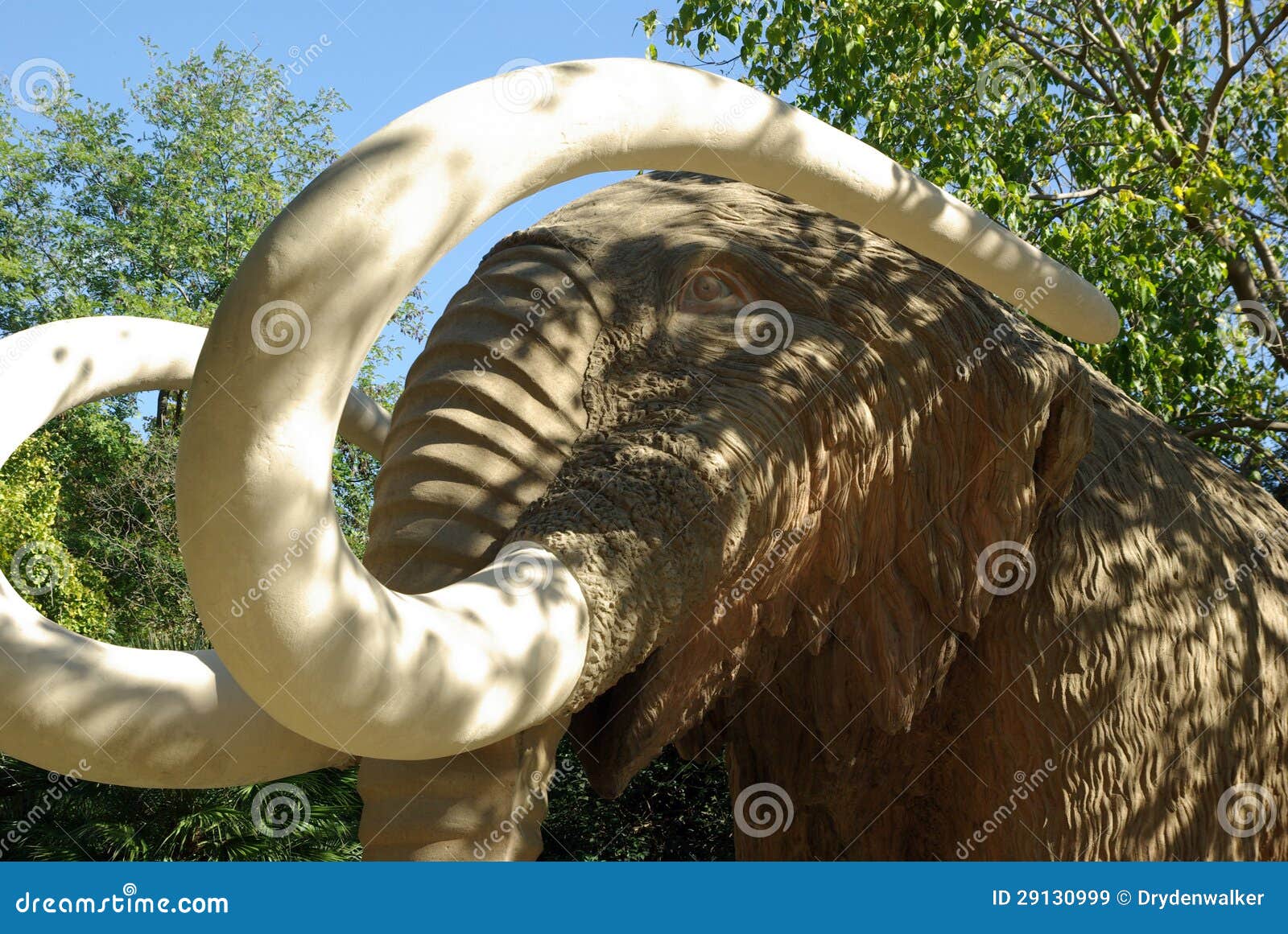 Wooden Mammoth Statue stock image. Image of statue, park - 29130999