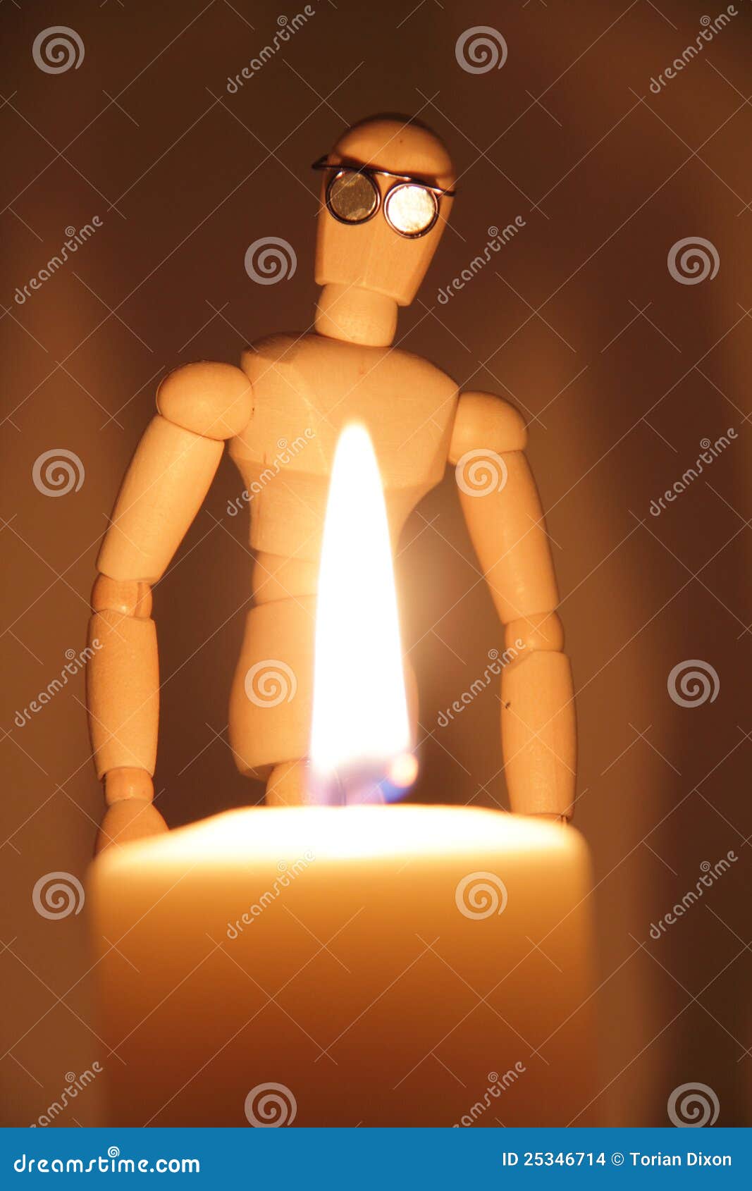 Wooden Man Looking at Dangerous Fire Stock Photo - Image of danger ...