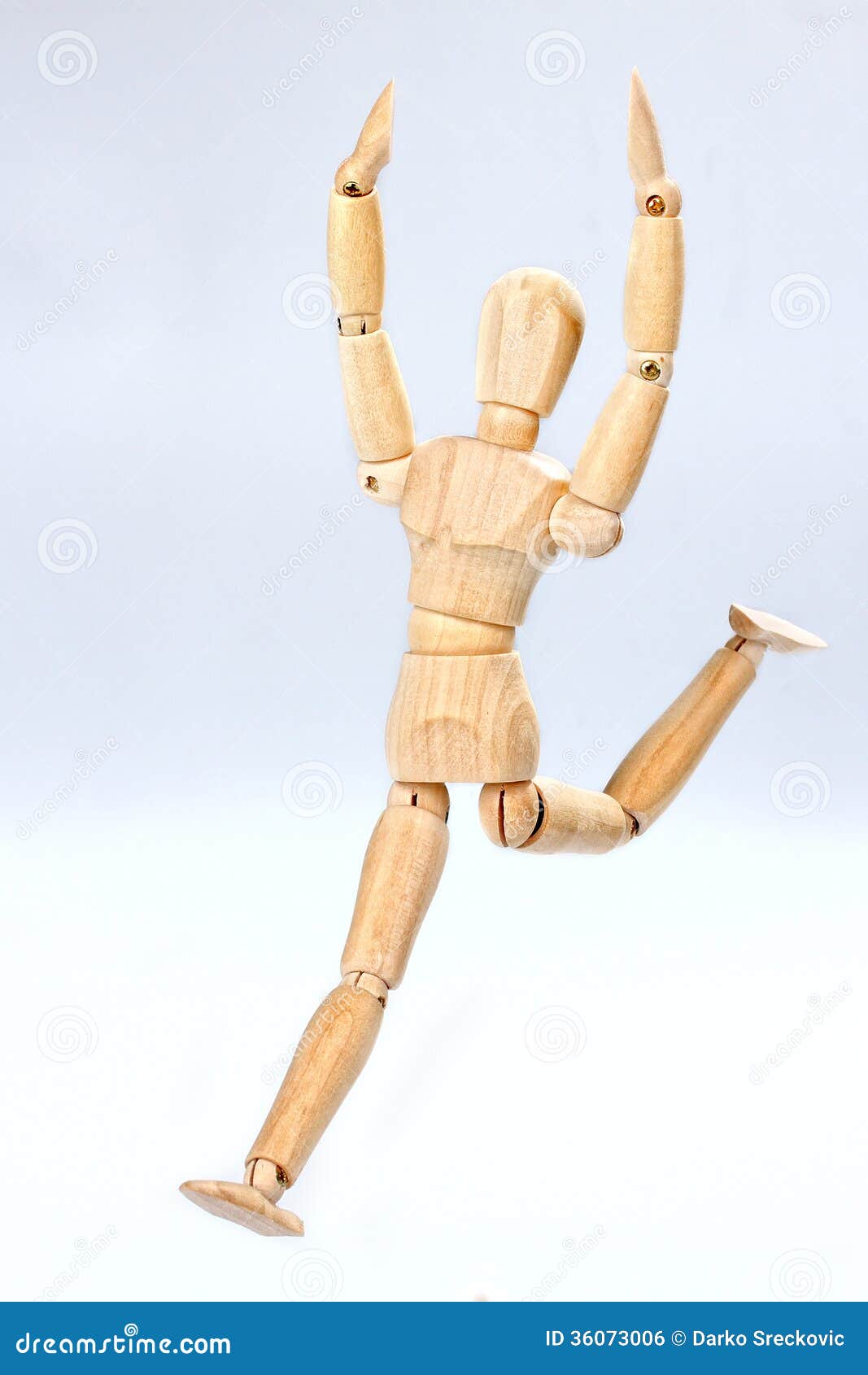 Wooden mannequin jumping stock photo. Image of move, arms - 36073006