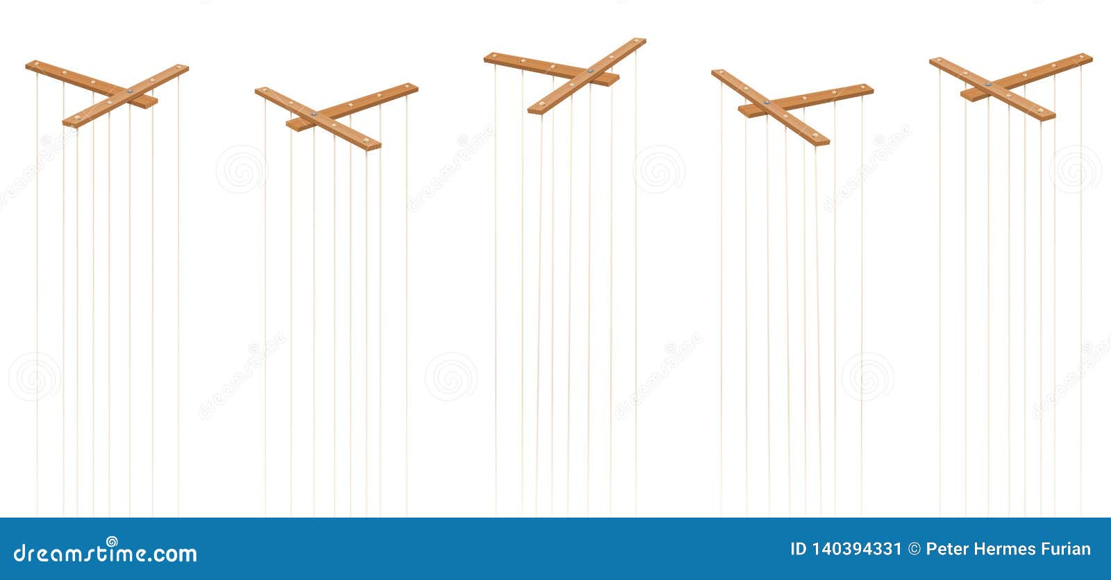 Marionette Strings Wooden Control Bar Without Puppet Vector ...