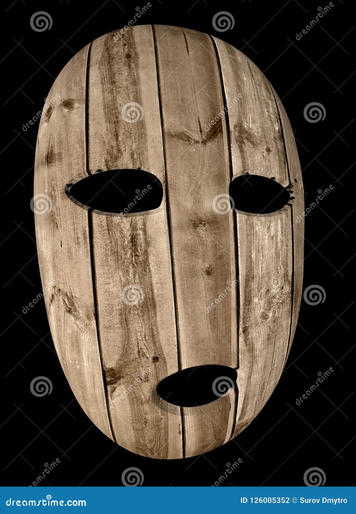 Wooden Mask 3d Illustration Stock Illustration - Illustration of ...