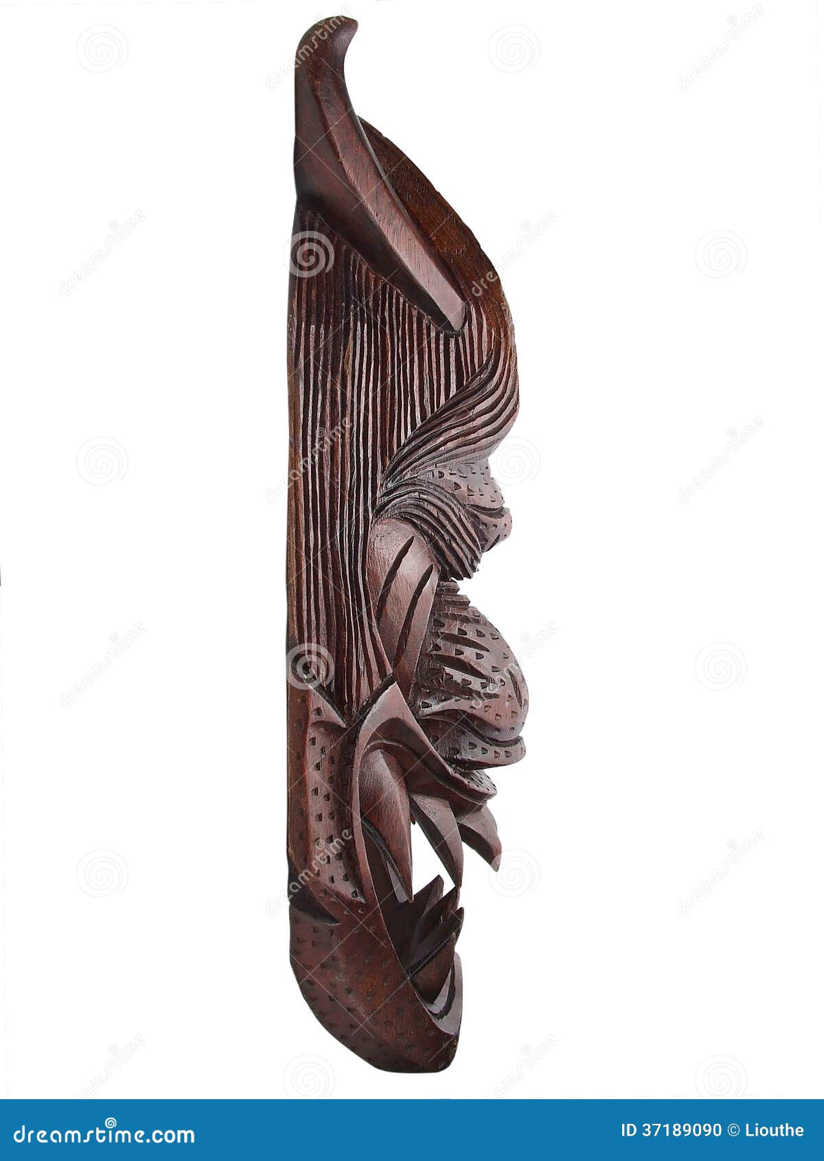 WOODEN MASK PROFILE VIEW stock photo. Image of masks - 37189090