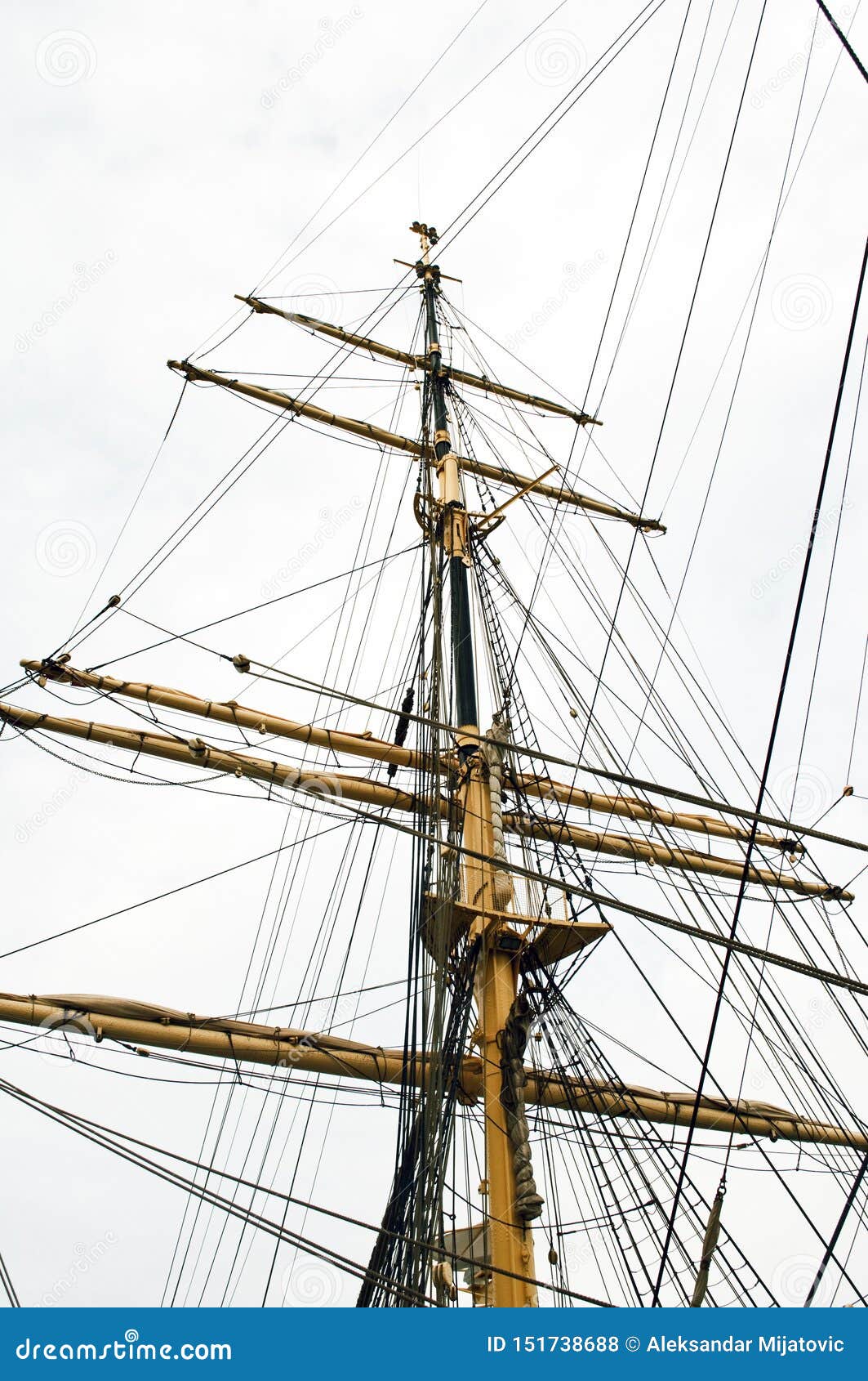 Wooden mast on yacht stock photo. Image of nautical - 151738688