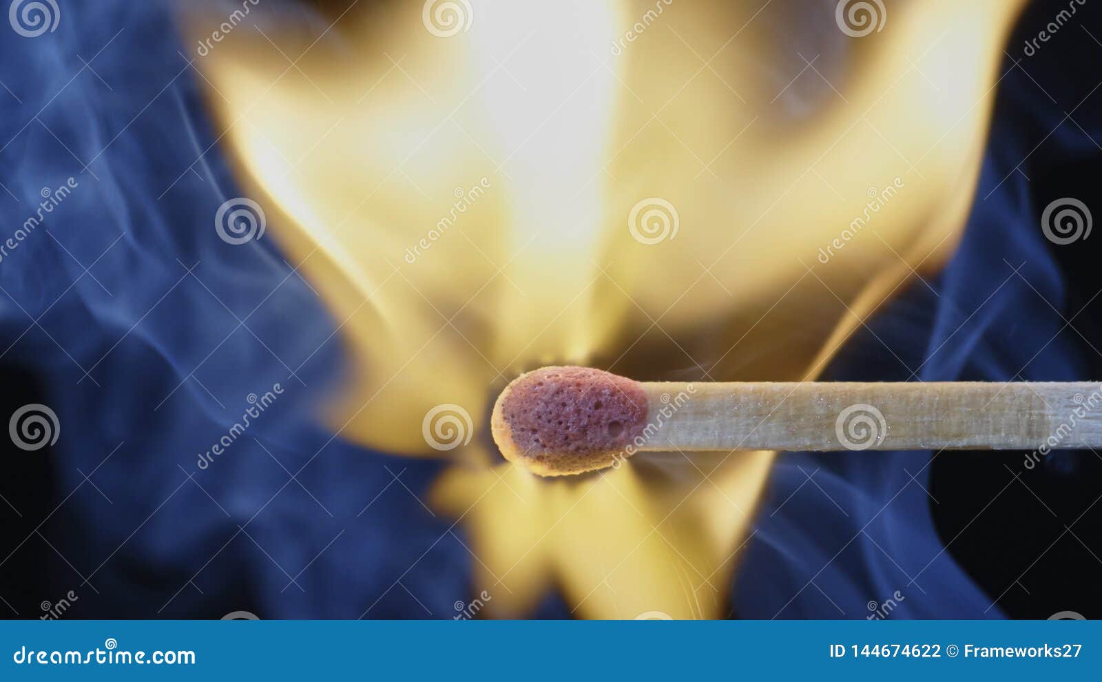 Wooden Matchstick Igniting in a Millisecond Stock Photo - Image of ...