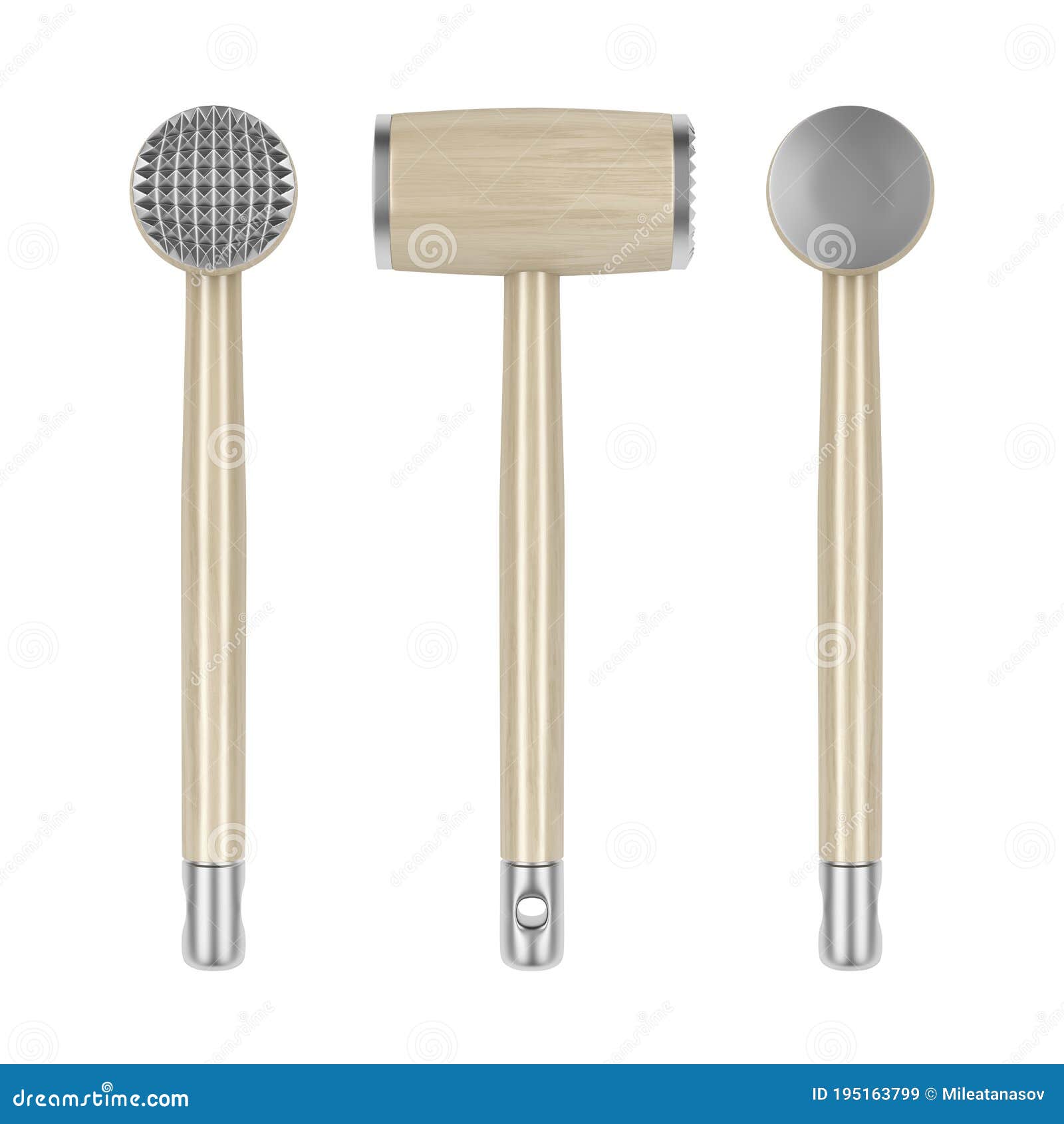 Wooden meat hammer stock image. Illustration of wood - 195163799