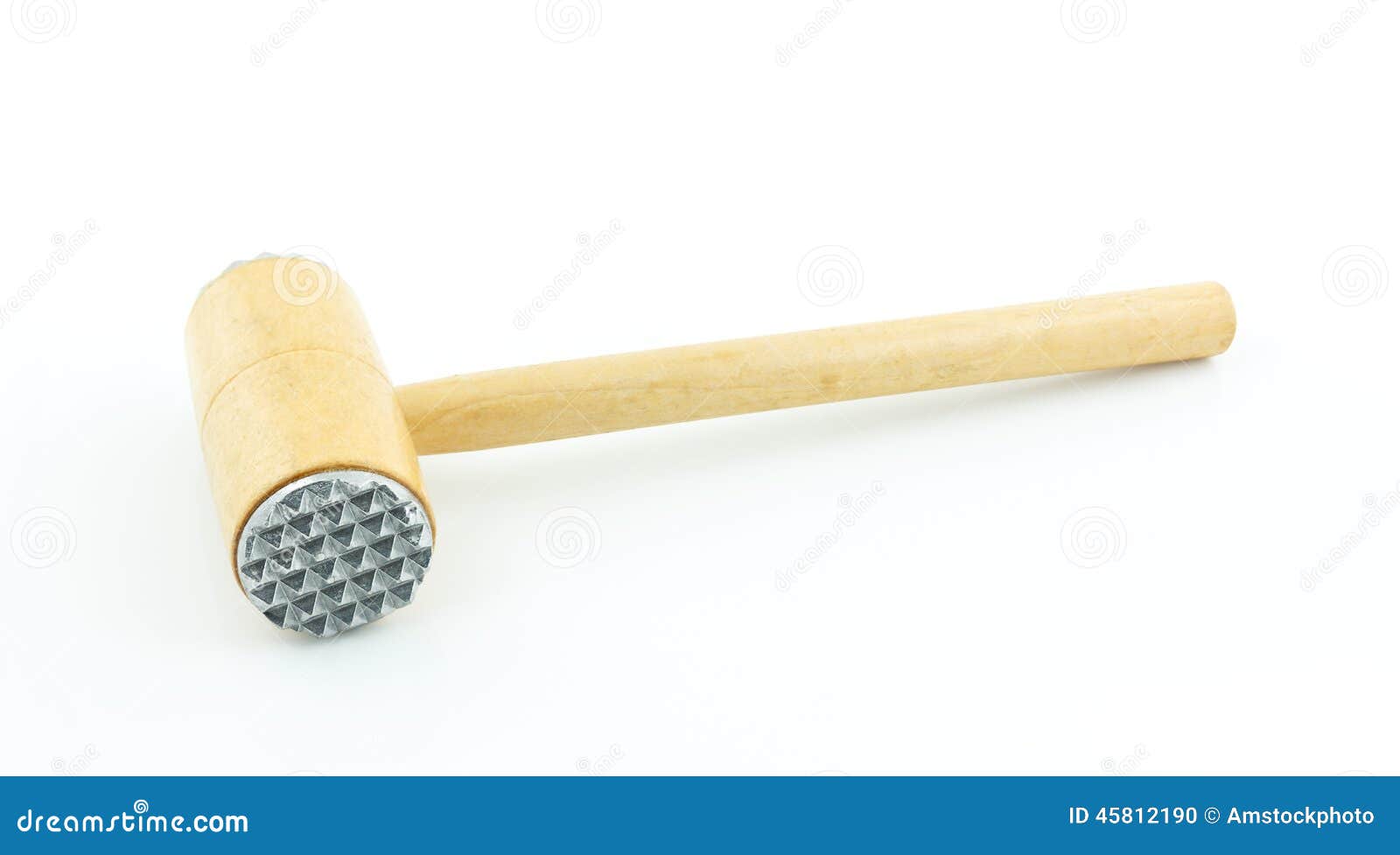 Wooden Meat Hammer on White Background Stock Photo - Image of white ...
