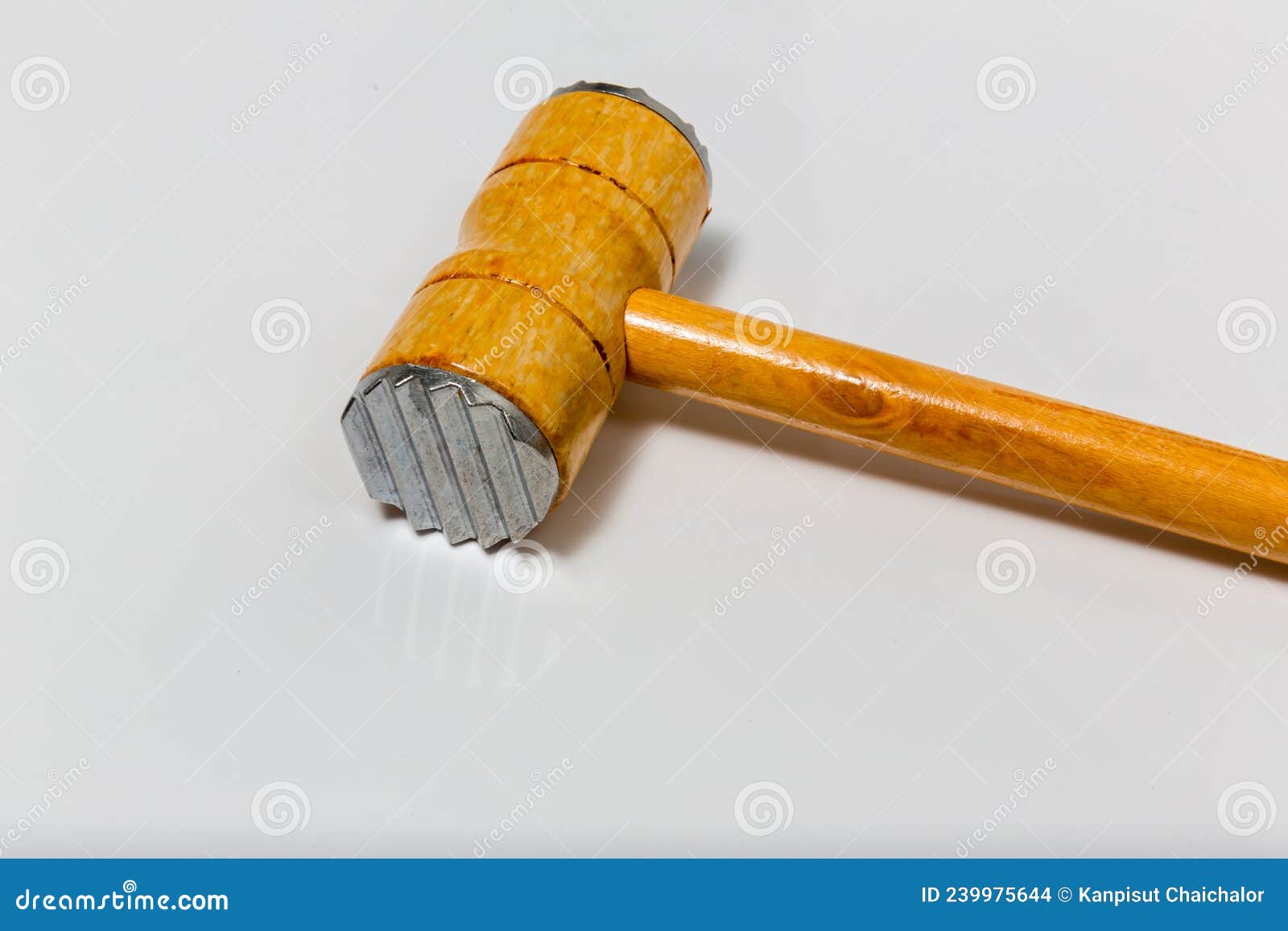 Wooden Meat Mallet. Meat Hammer on White Background. Wooden Meat Hammer ...