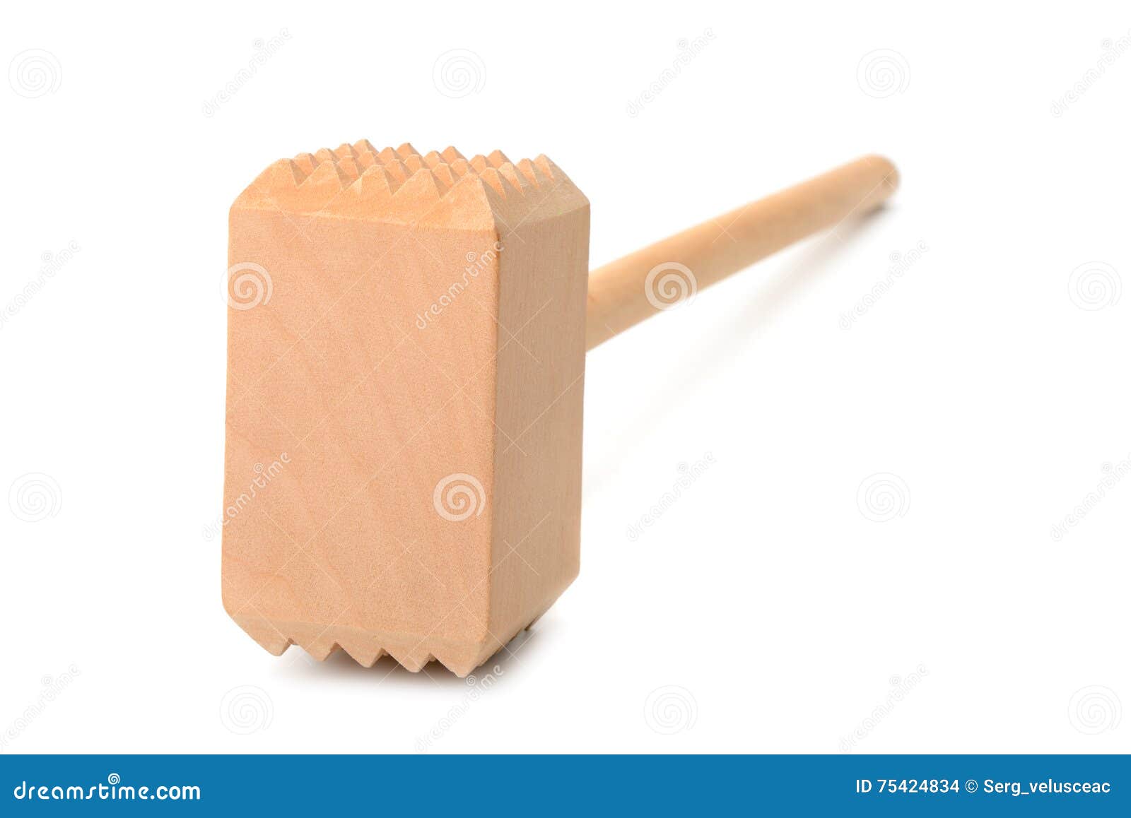 Wooden meat mallet stock photo. Image of domestic, household - 75424834