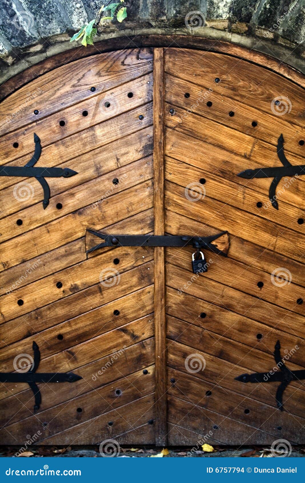 Wooden medieval gate stock photo. Image of iron, gateway - 6757794
