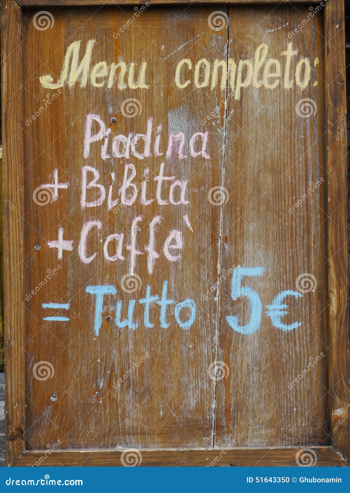 Wooden menu board stock photo. Image of advertising, texture - 51643350