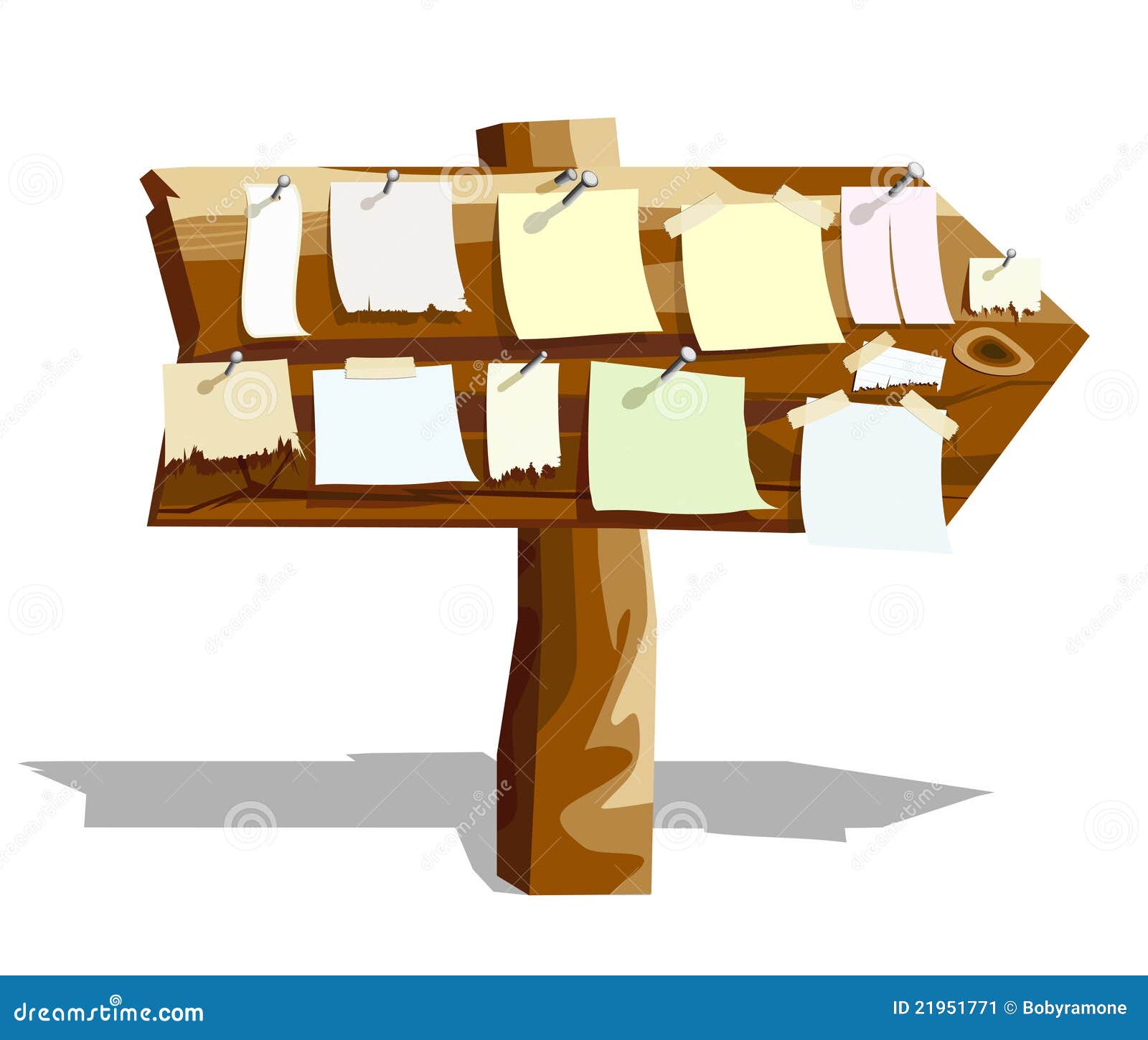 Wooden message board stock vector. Illustration of signboard - 21951771