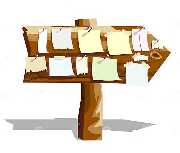 Wooden message board stock vector. Illustration of signboard - 21951771