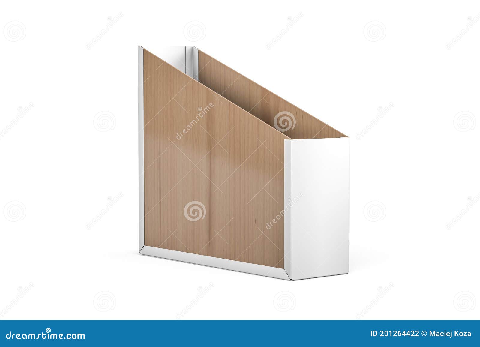 A Wooden Metal Container for Documents Isolated on White Background ...