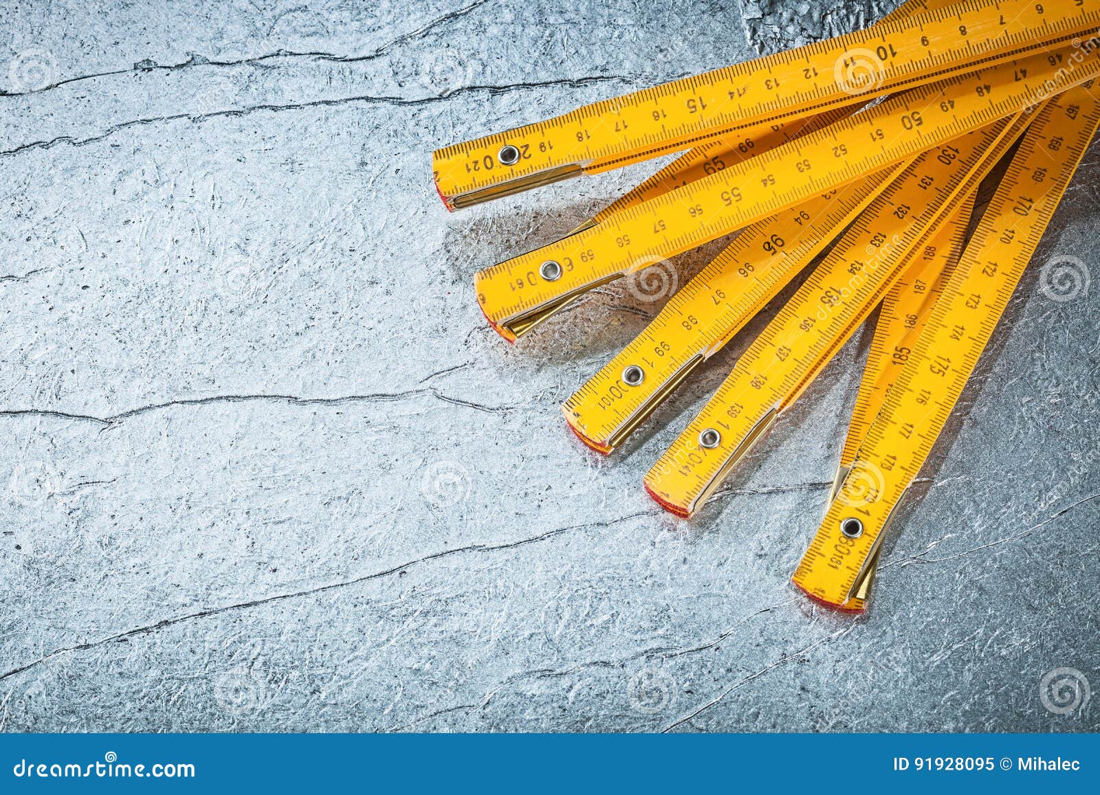 Wooden Meter on Metallic Background Construction Concept Stock Image ...
