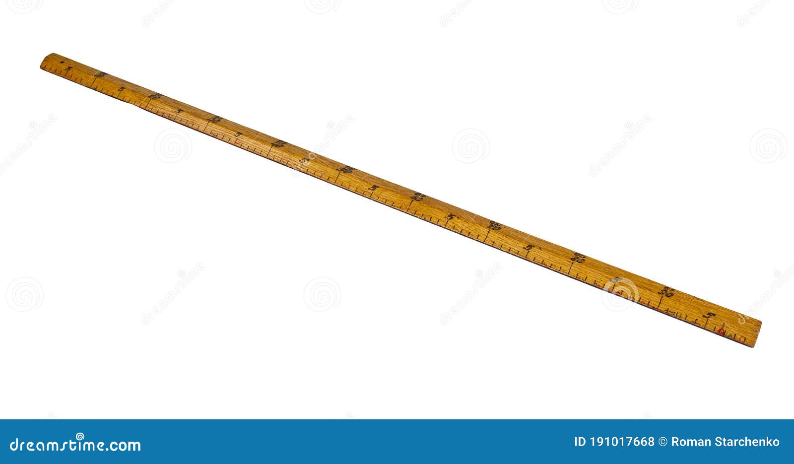 Wooden Meter Ruler Isolated on White Background Full View Stock Photo ...