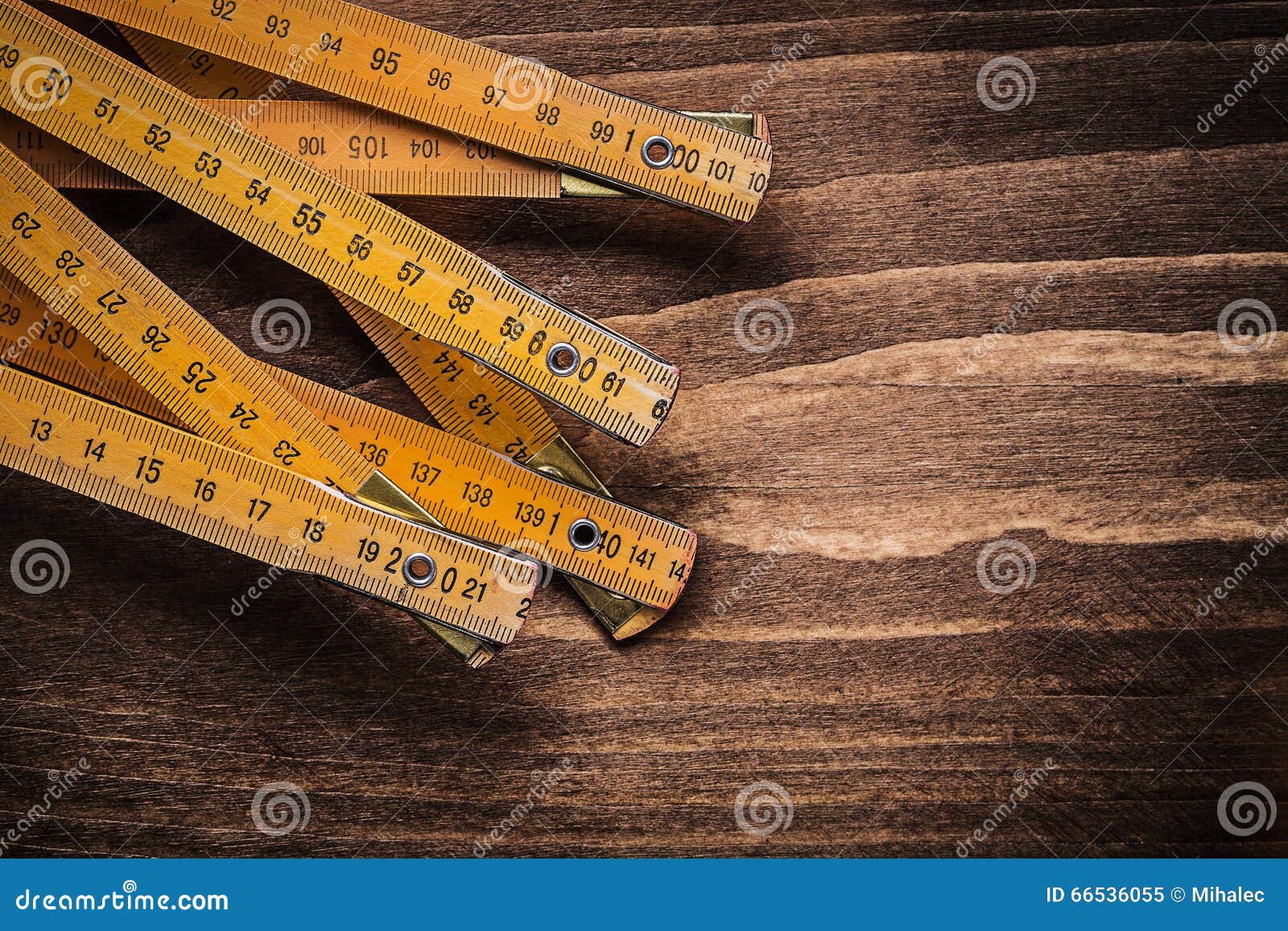 Wooden Meter on Wood Board Horizontal Version Construction Conce Stock ...