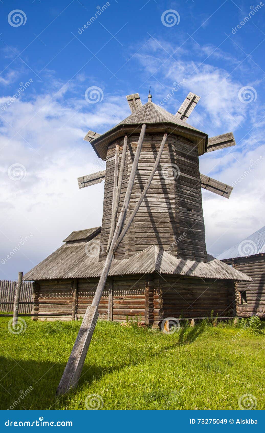 Wooden mill stock image. Image of wooden, back, cloudy - 73275049