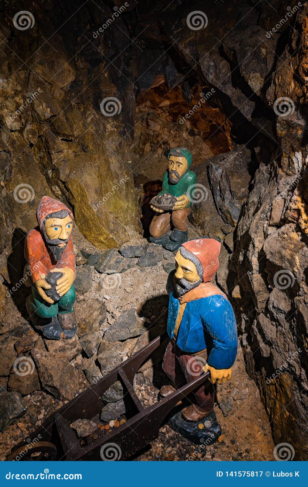 Old Wooden Mine Chart In Abandoned Mine Shaft With Wooden Timbering ...