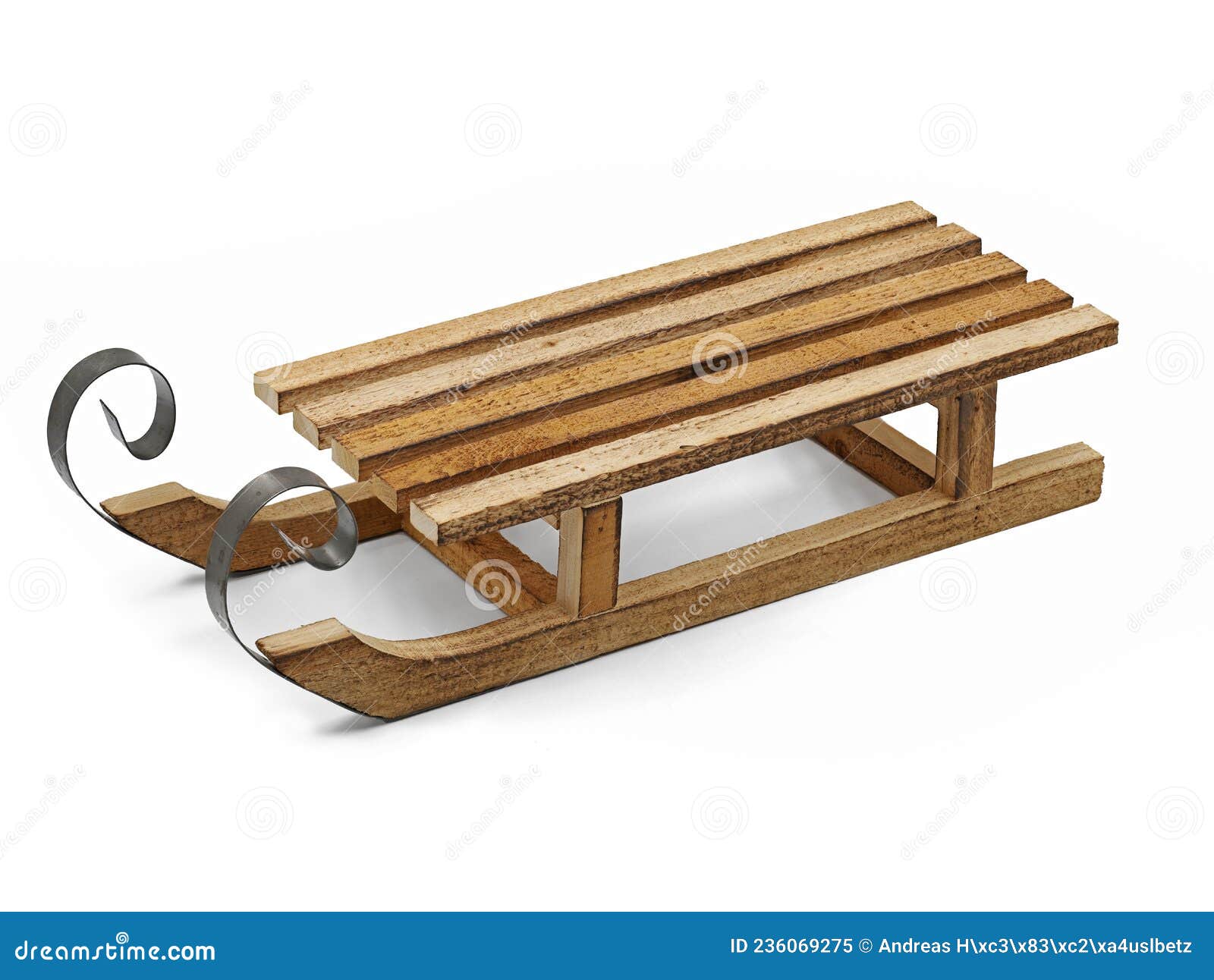 Wooden Mini Sledge Isolated on White Background Stock Image - Image of ...