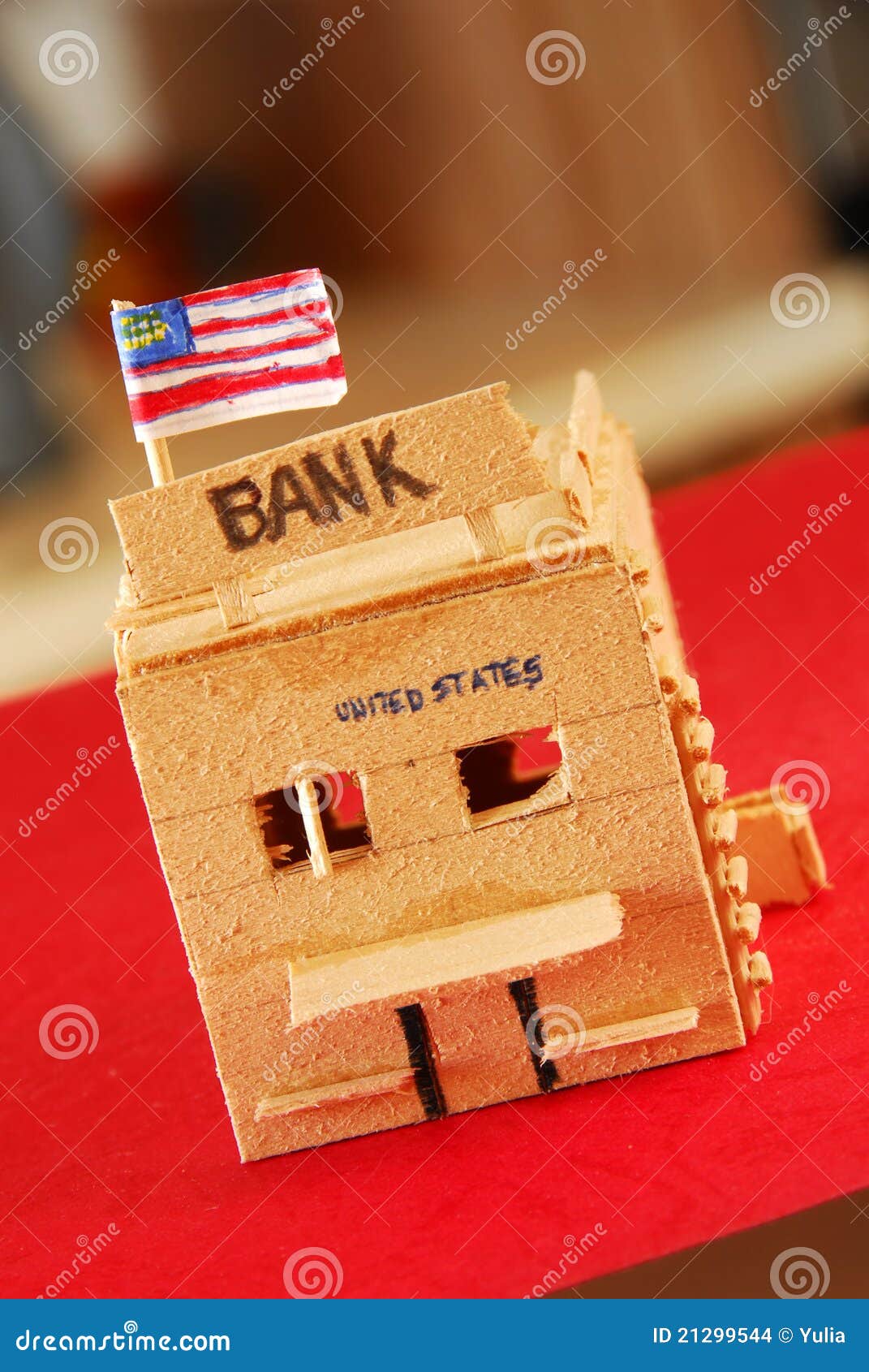 Wooden model of bank stock photo. Image of bank, concept - 21299544