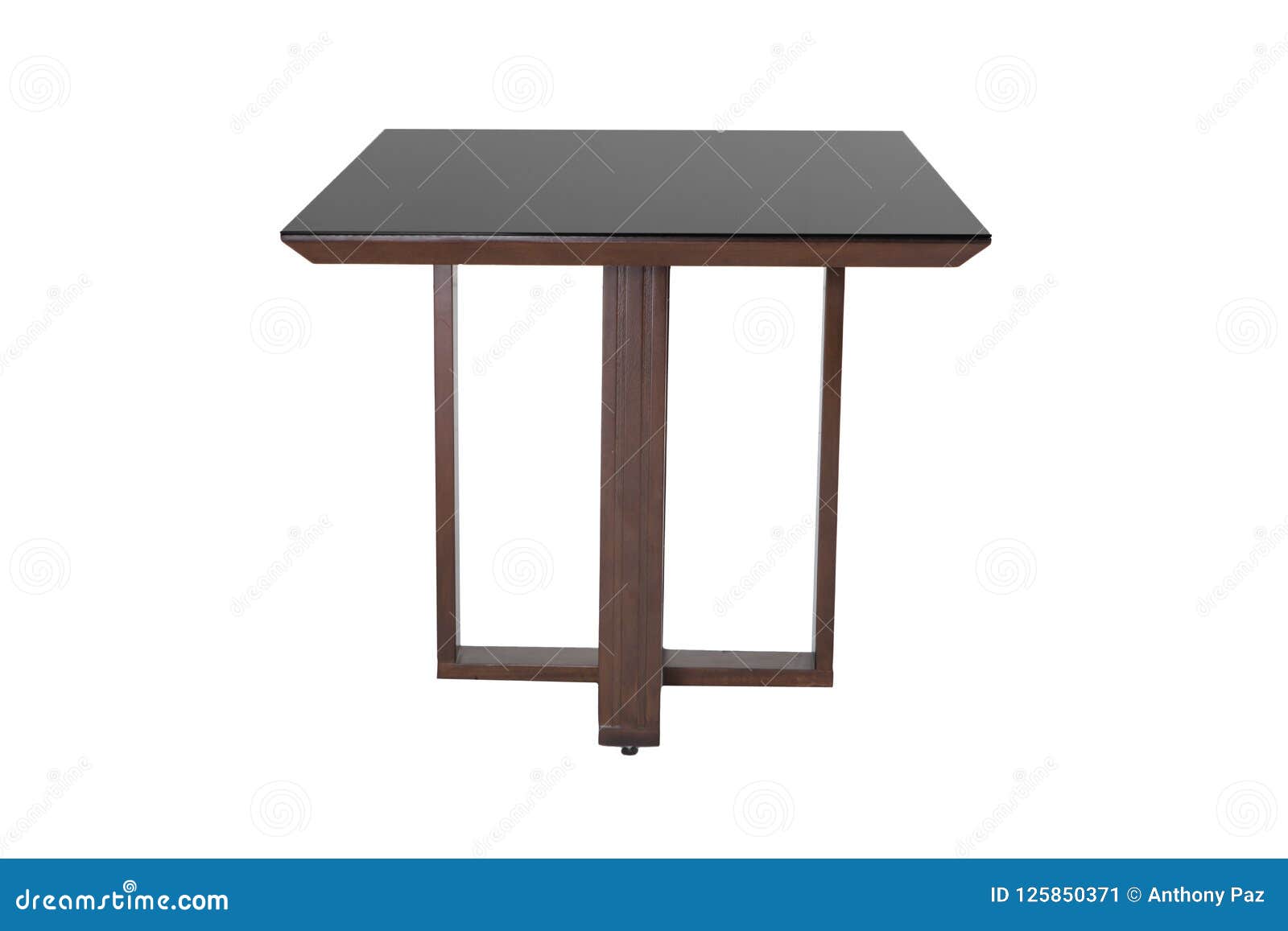 Wooden Modern Table on White Background. Stock Image - Image of ...