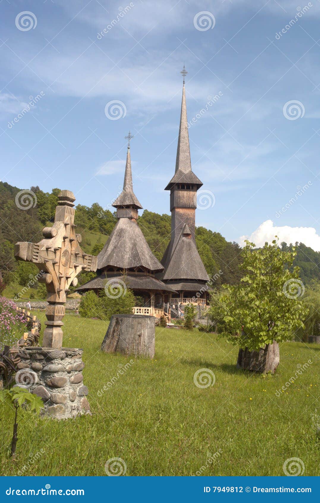 Wooden monastery stock photo. Image of wooden, tower, building - 7949812