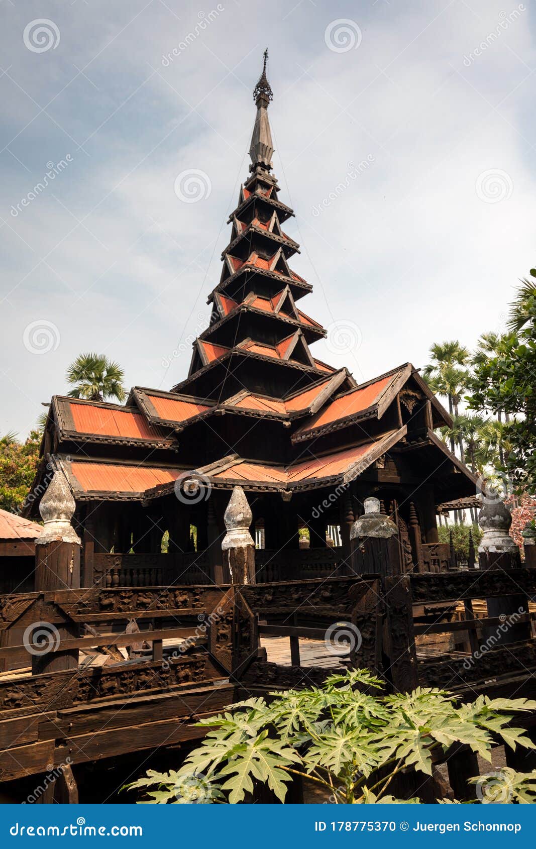Wooden monastery of Inwa stock photo. Image of monastery - 178775370