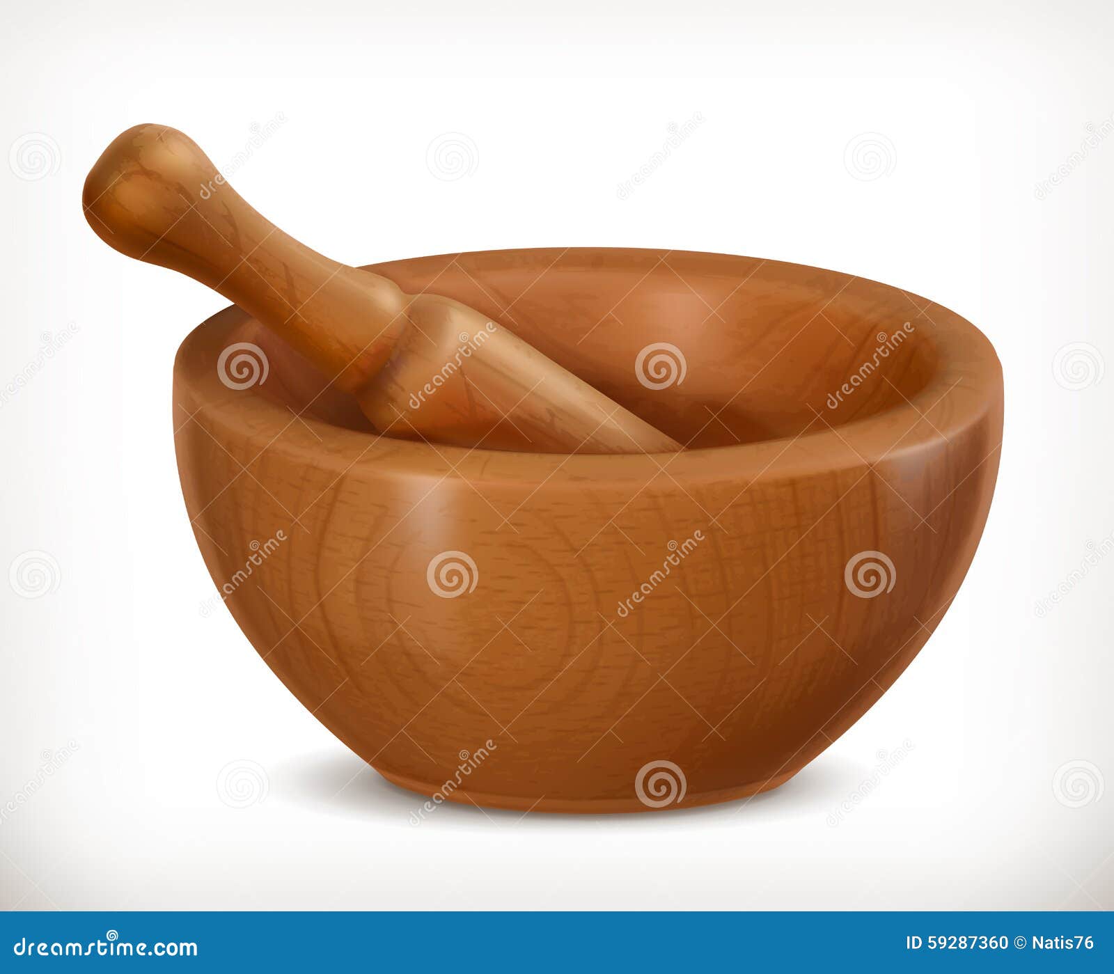 Wooden mortar icon stock vector. Illustration of wood - 59287360