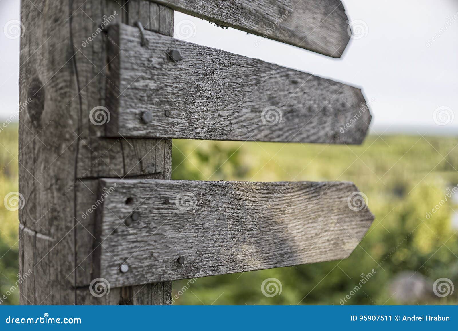 Wooden Navigation Sign from the Top of the Mountain Stock Image - Image ...