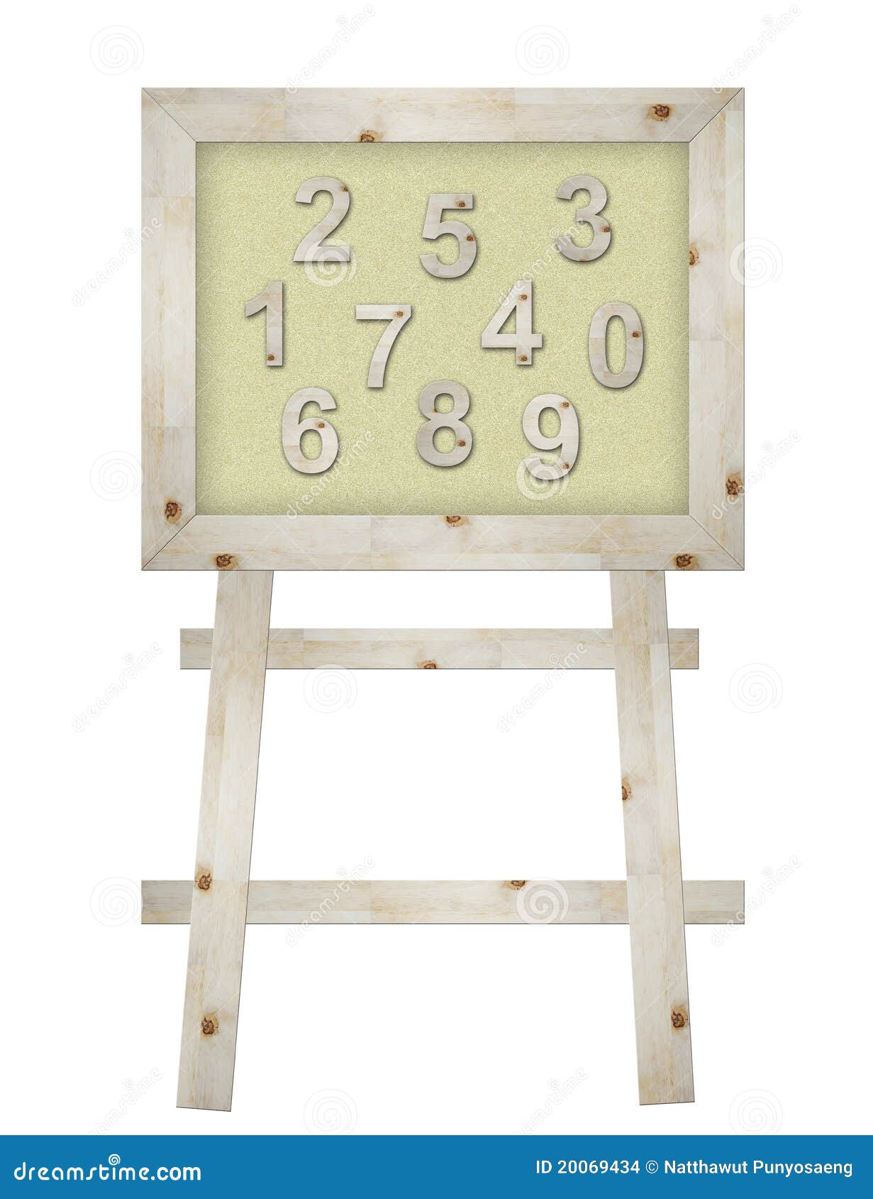 Wooden number on board stock illustration. Illustration of brown - 20069434