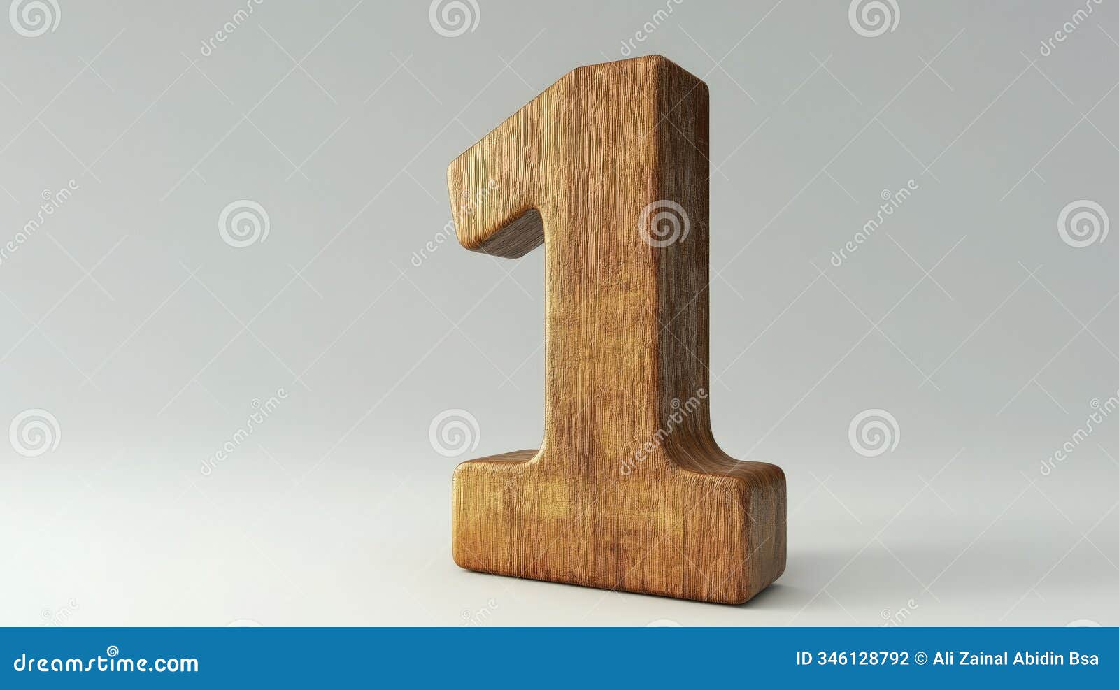Wooden Number One.a Symbol of Victory Stock Illustration - Illustration ...