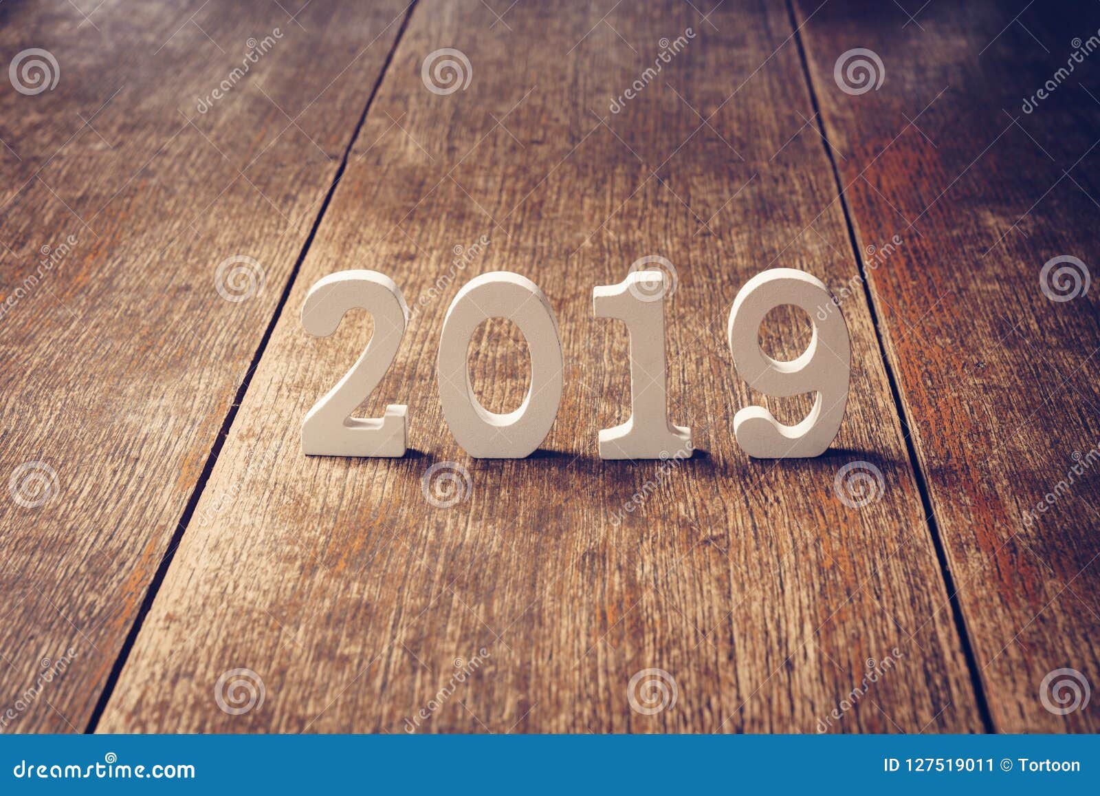 Wooden Numbers Forming the Number 2019, for the New Year 2019 on Stock ...