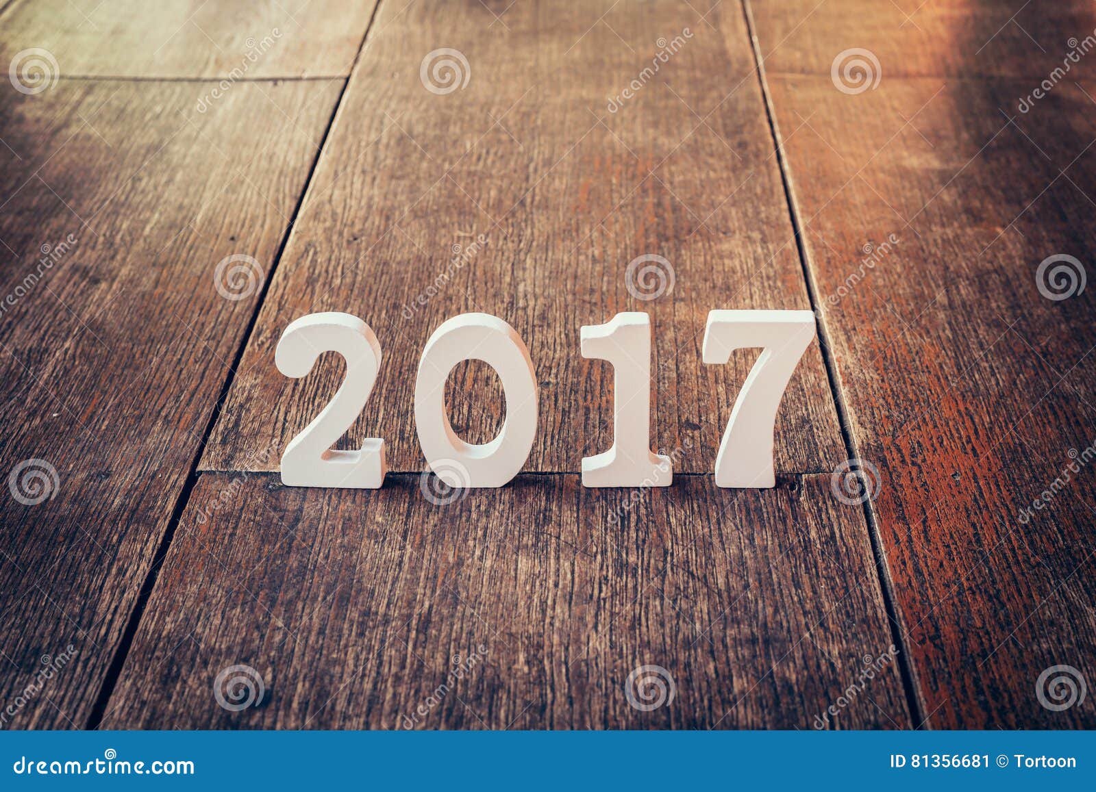 Wooden Numbers Forming the Number 2017, for the New Year 2017 on Stock ...