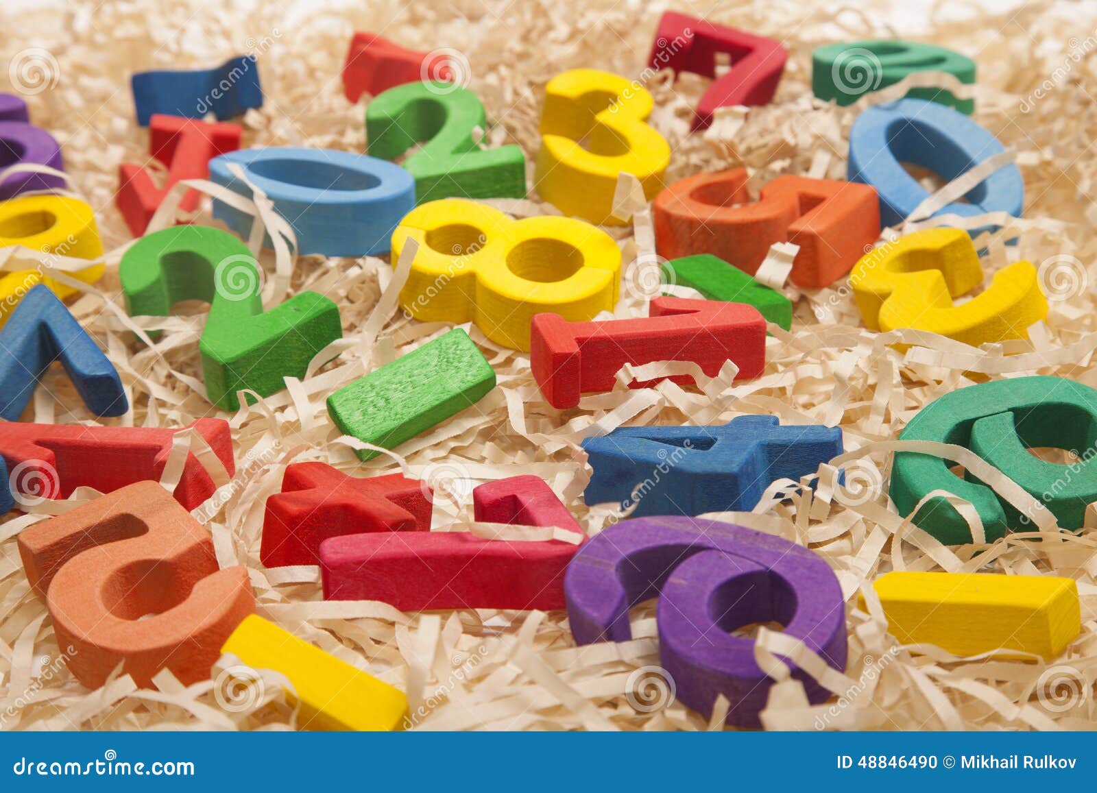 Wooden numbers stock photo. Image of leisure, colored - 48846490