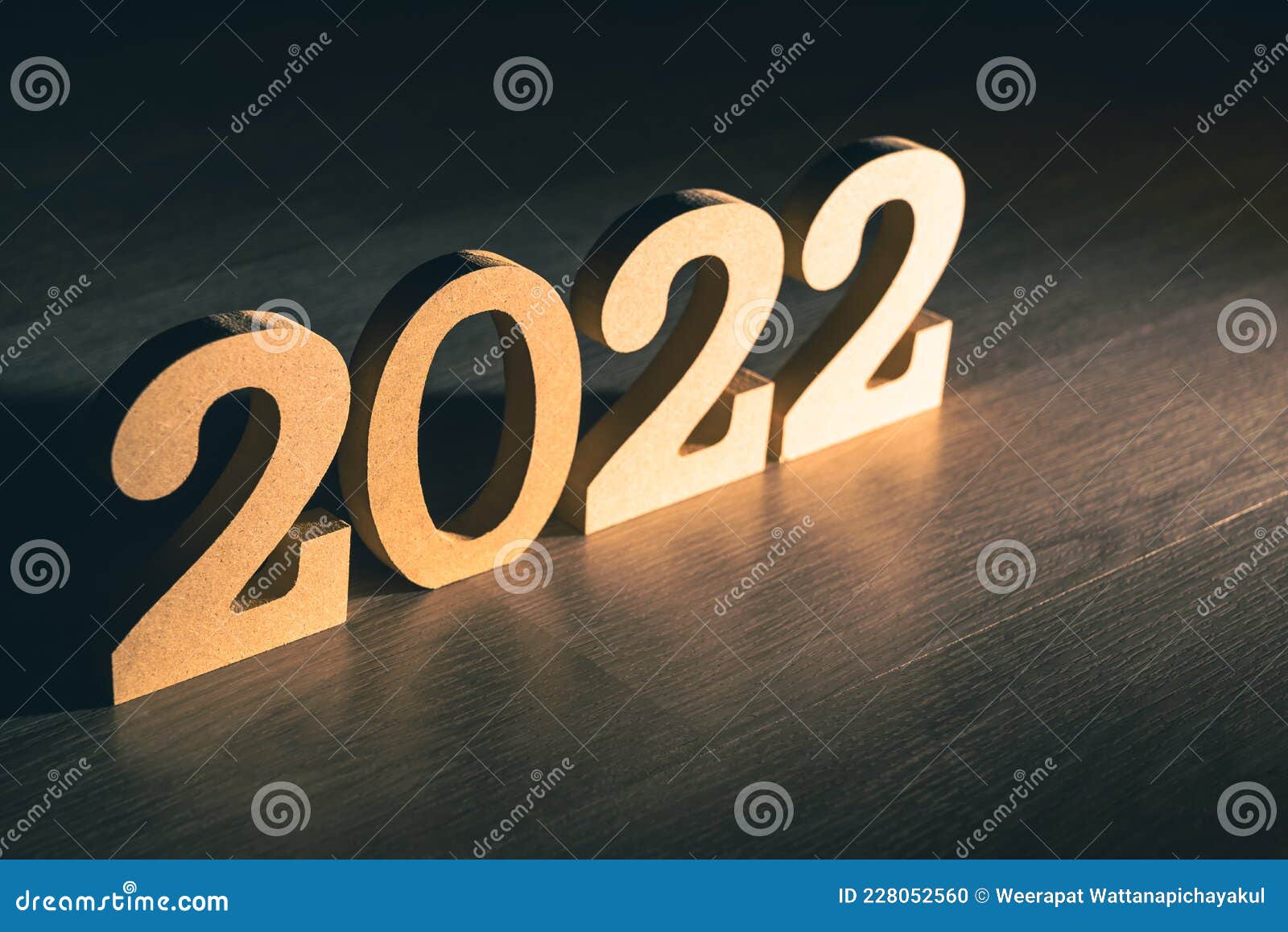 2022 Wooden Numbers on the Table Stock Photo - Image of still, year ...