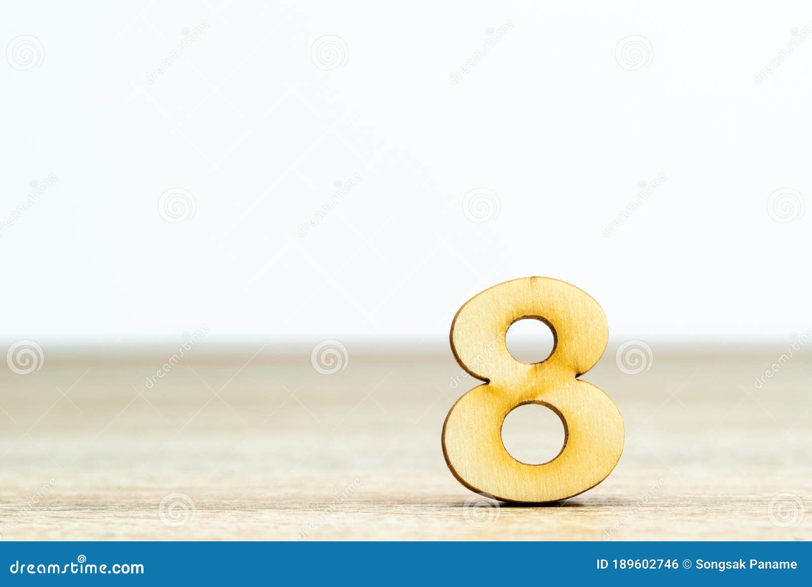 Wooden Numeric on Table ,number Eight Stock Photo - Image of background ...
