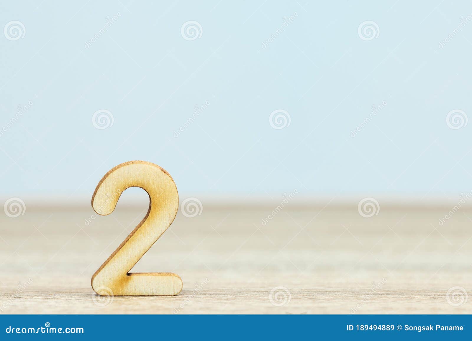 Wooden Numeric on Table , Number Two Stock Image - Image of close ...
