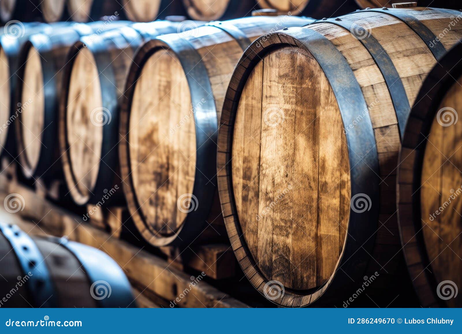 Wooden Oak Port Barrels in Neat Rows Stock Illustration - Illustration ...