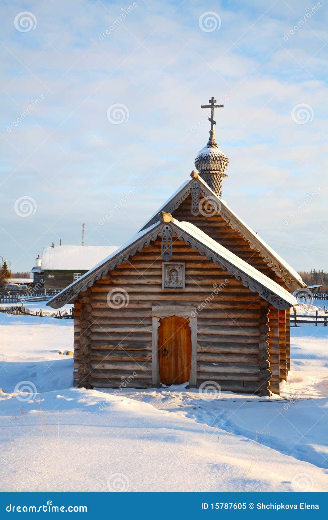 Wooden old chapel. stock image. Image of russia, silence - 15787605